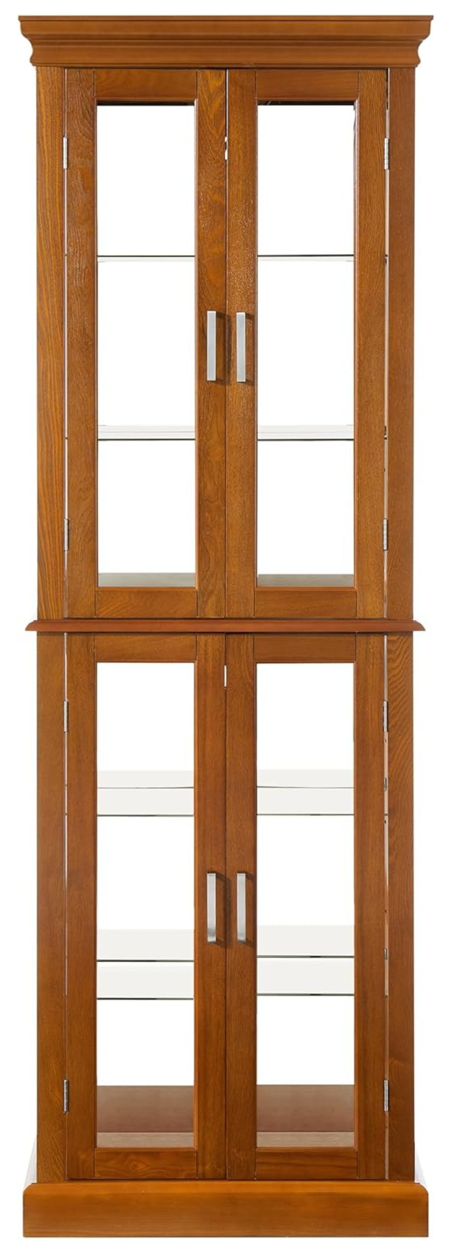 Lighted Display Cabinet,Glass Curio Display Cabinet with Adjustable ...