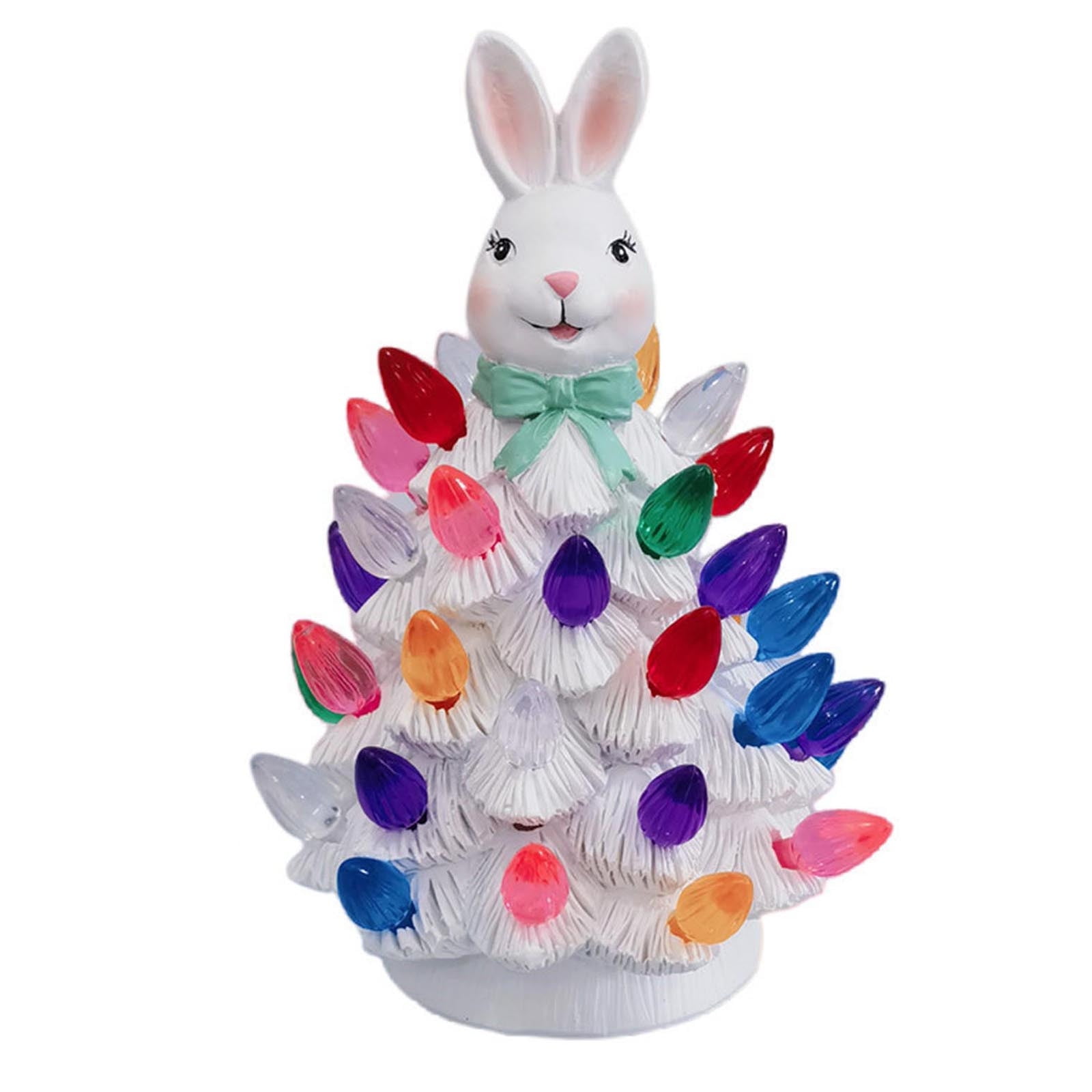 PIMOXV Lighted Easter Gnomes Tree Farmhouse Resin Tabletop Decor ...