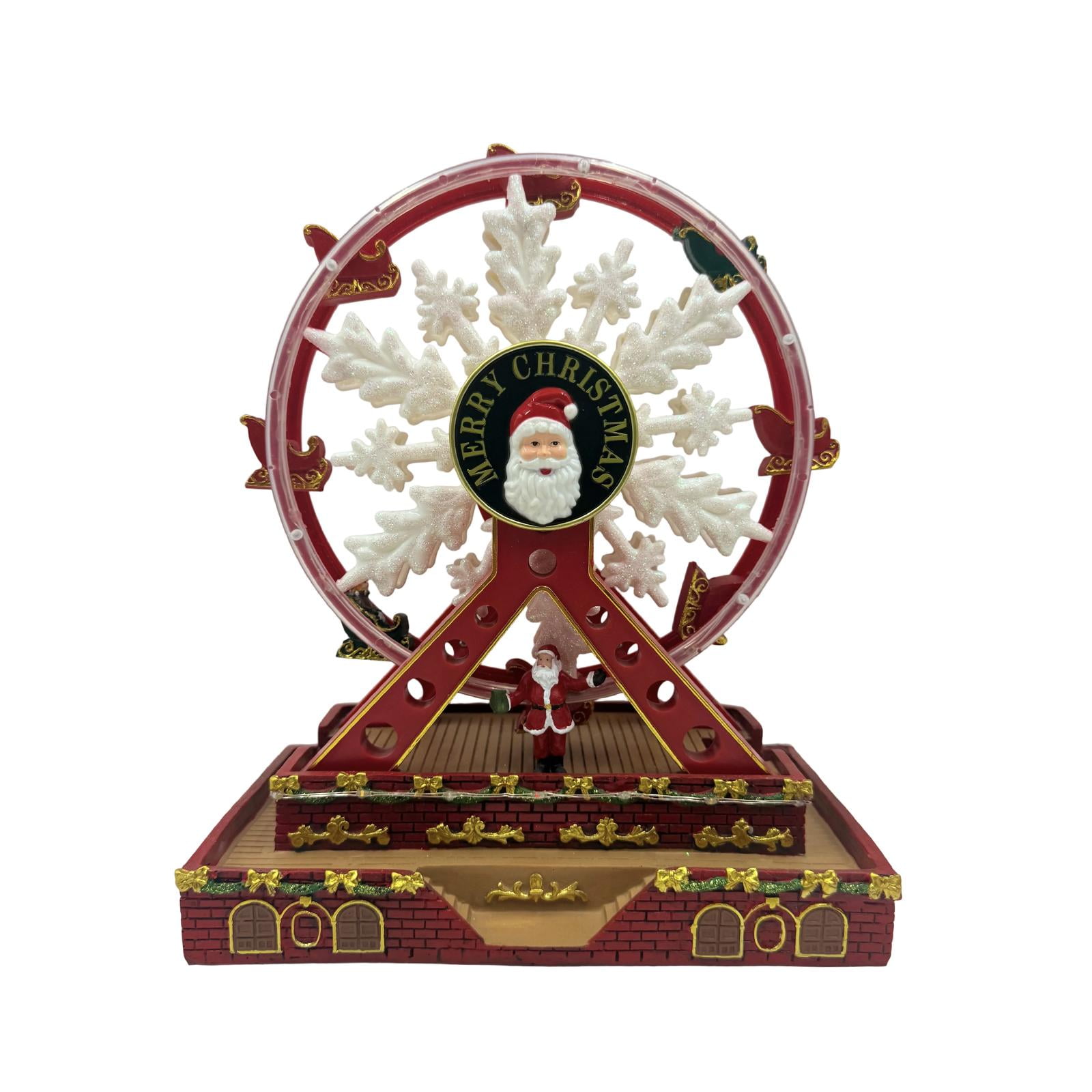 Lighted Ferris Wheel Figurine Animated Musical Box Resin Christmas ...