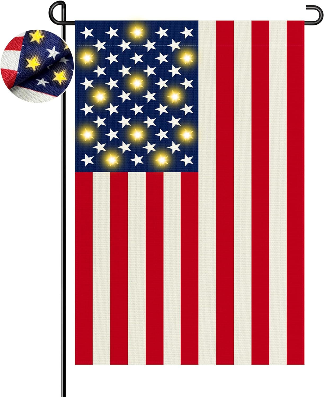 Lighted Garden Flag,Double Sided LED Yard Flag,July 4th Independence ...