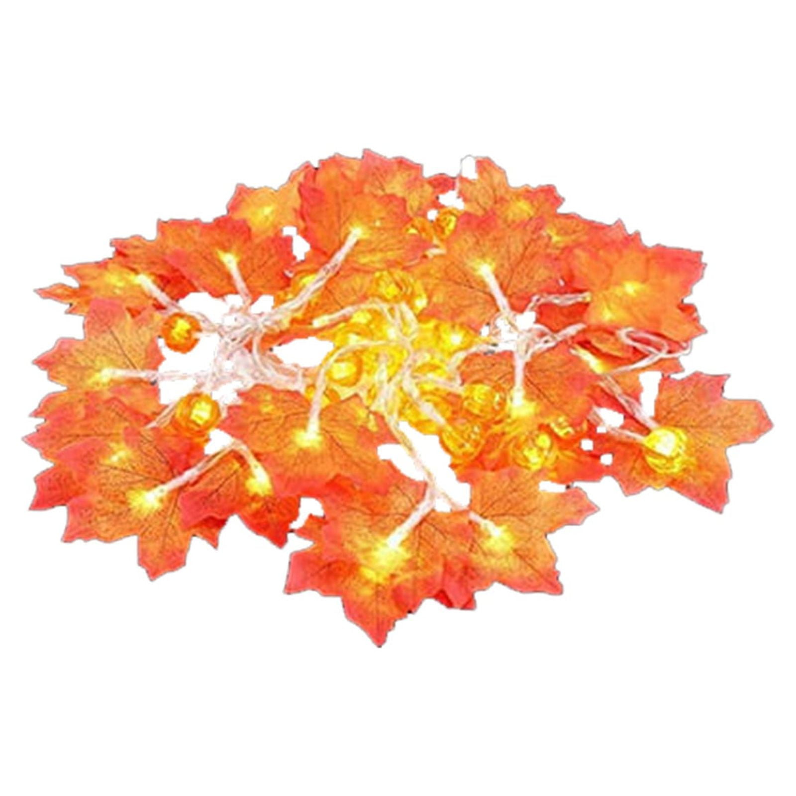 Lighted Garland With Maple Leaves 20ft Lighted Mantle Battery Operated