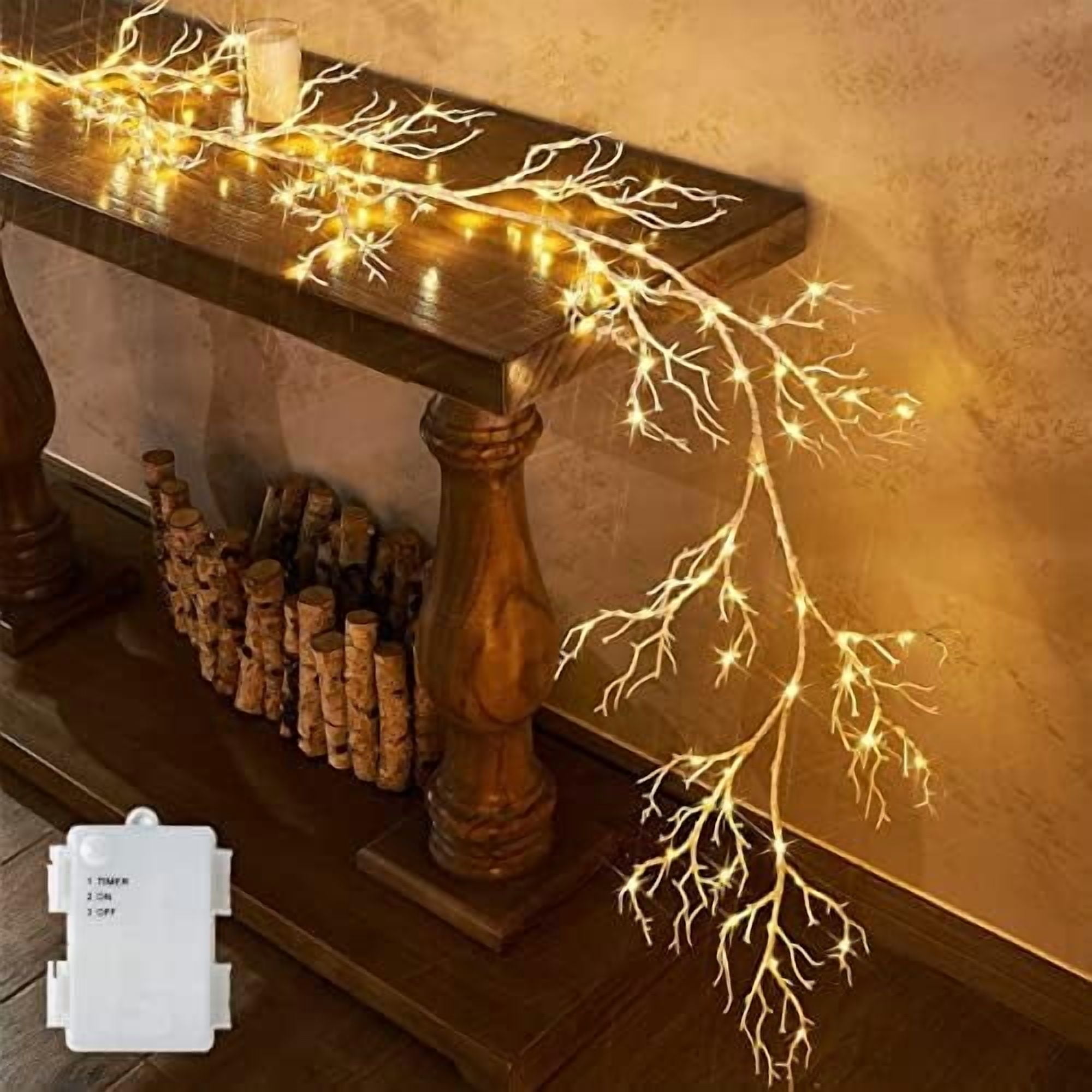 Lighted Garland with Timer 120 LED Fairy Lights 6FT, Decorative Garland ...