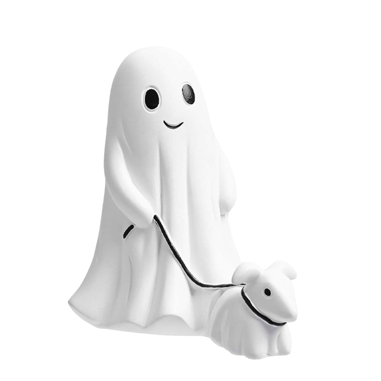 Lighted Ghost Walking Dog Statue, Cute Ghost Party Decorations for Halloween, Ghost with Dog ...