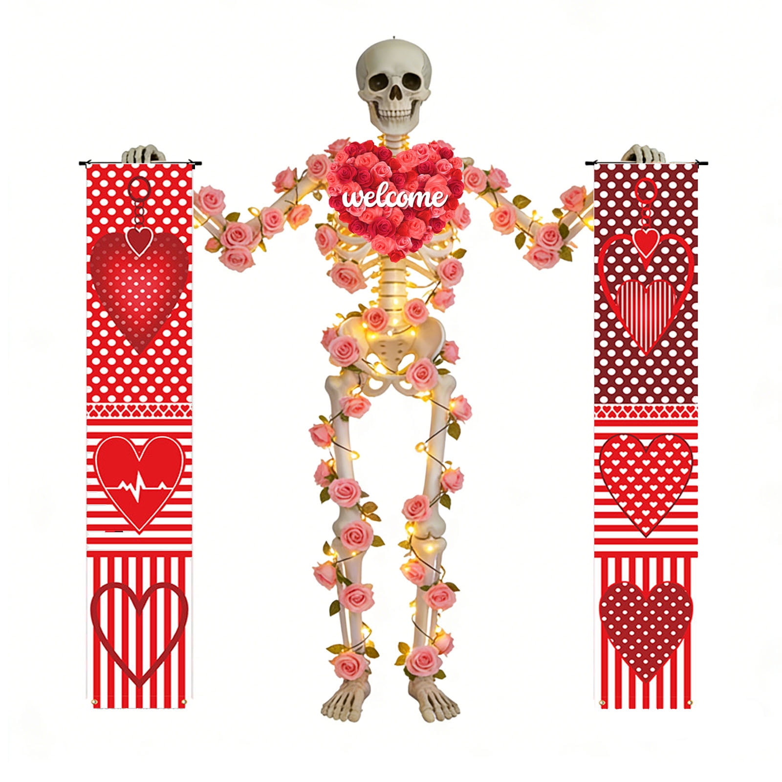 Lighted Up Giant Skeleton Valentine's Day Outfit,12ft Skeleton Wedding ...