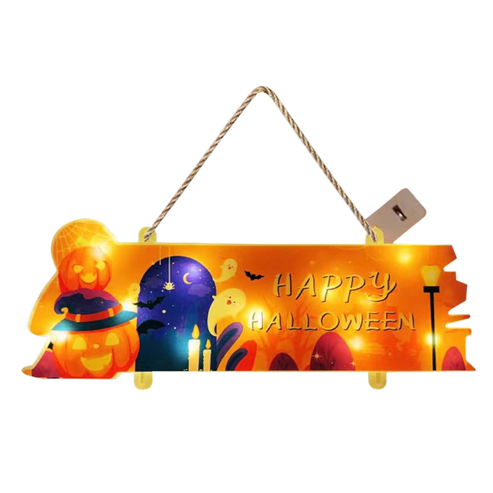Lighted Halloween Decorations Happy Halloween Door Sign Halloween Wall ...