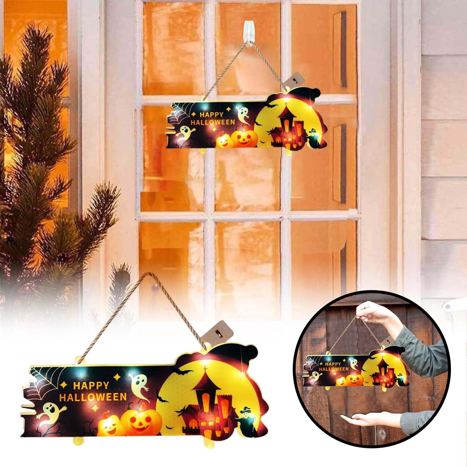 Lighted Happy Door Sign Front Door Sign Wall Hanging Signs Bedroom Door ...