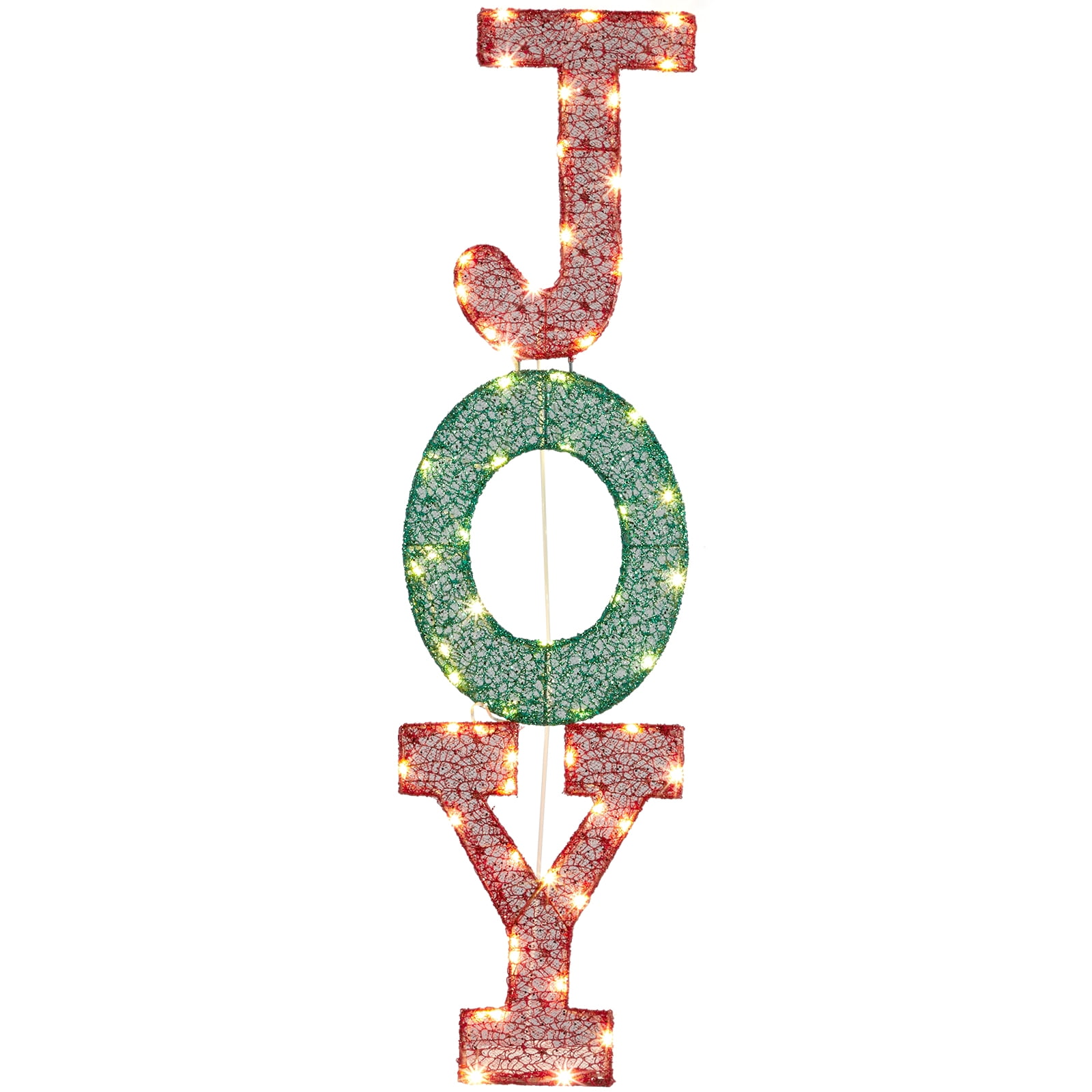 Lighted JOY Letter Sign Christmas Yard Decorations - Pre-lit 2D "JOY ...