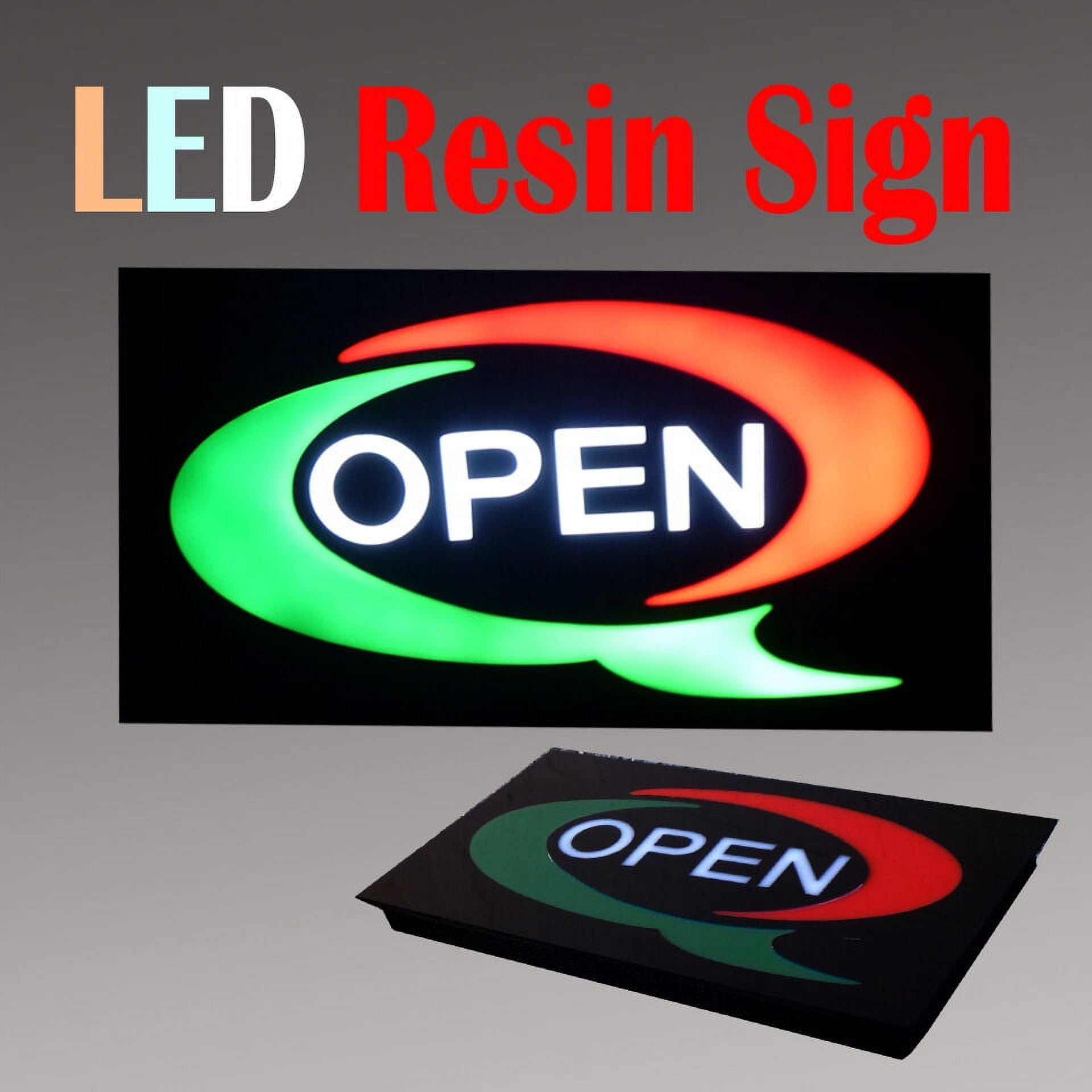 Lighted LED Resin Window Business Sign OPEN Non Neon Display 17" x 9 ...