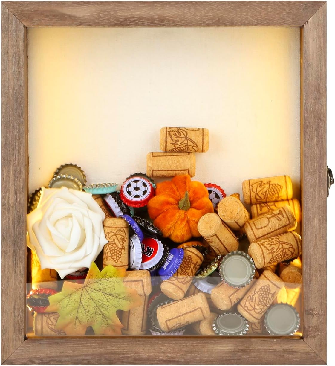 Lighted LED Shadow Box Frame 11x12'' for Wine Cork Holder Display Case ...