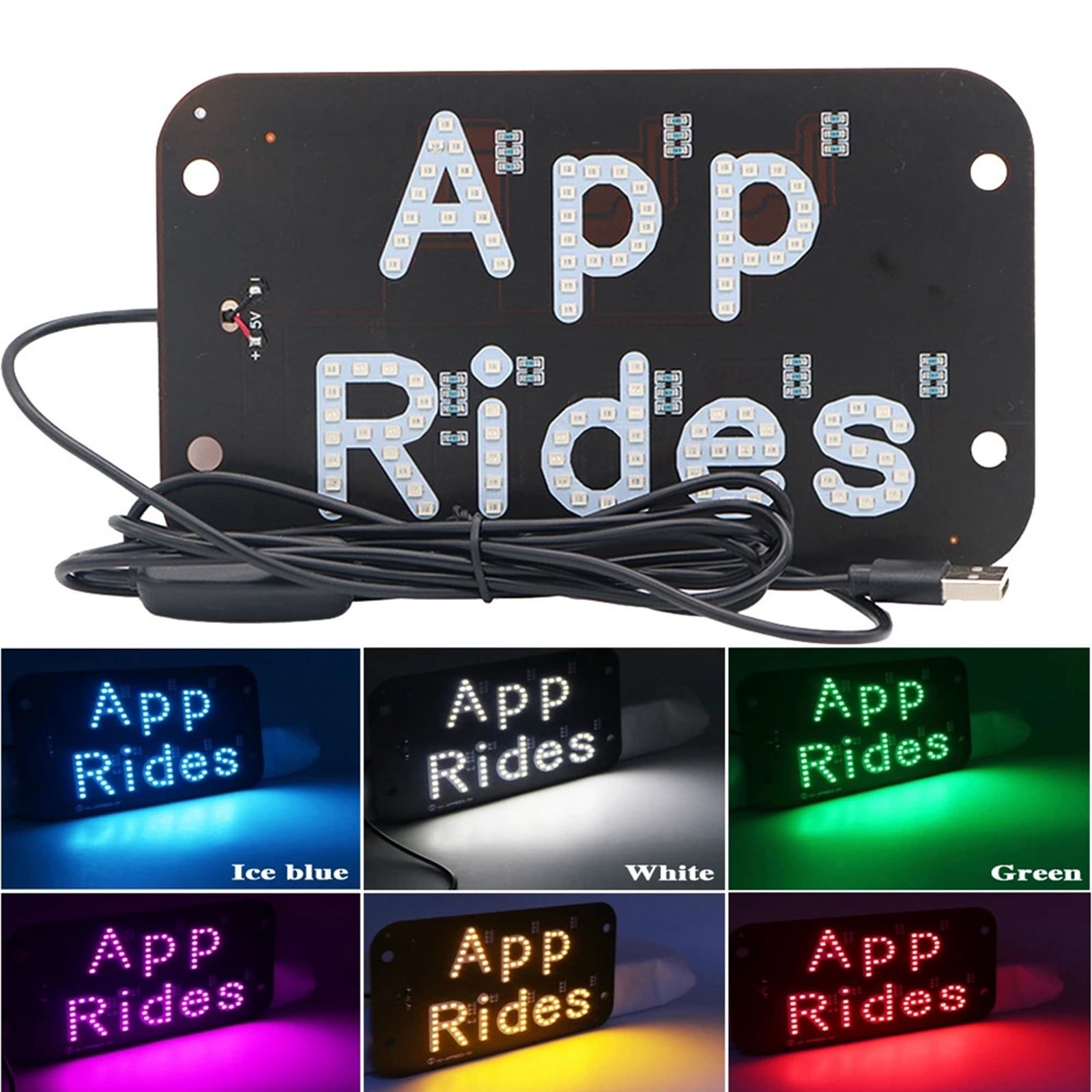 Lighted LED Sign For USB Plug LED Light Sign For Car Windshield Taxi ...