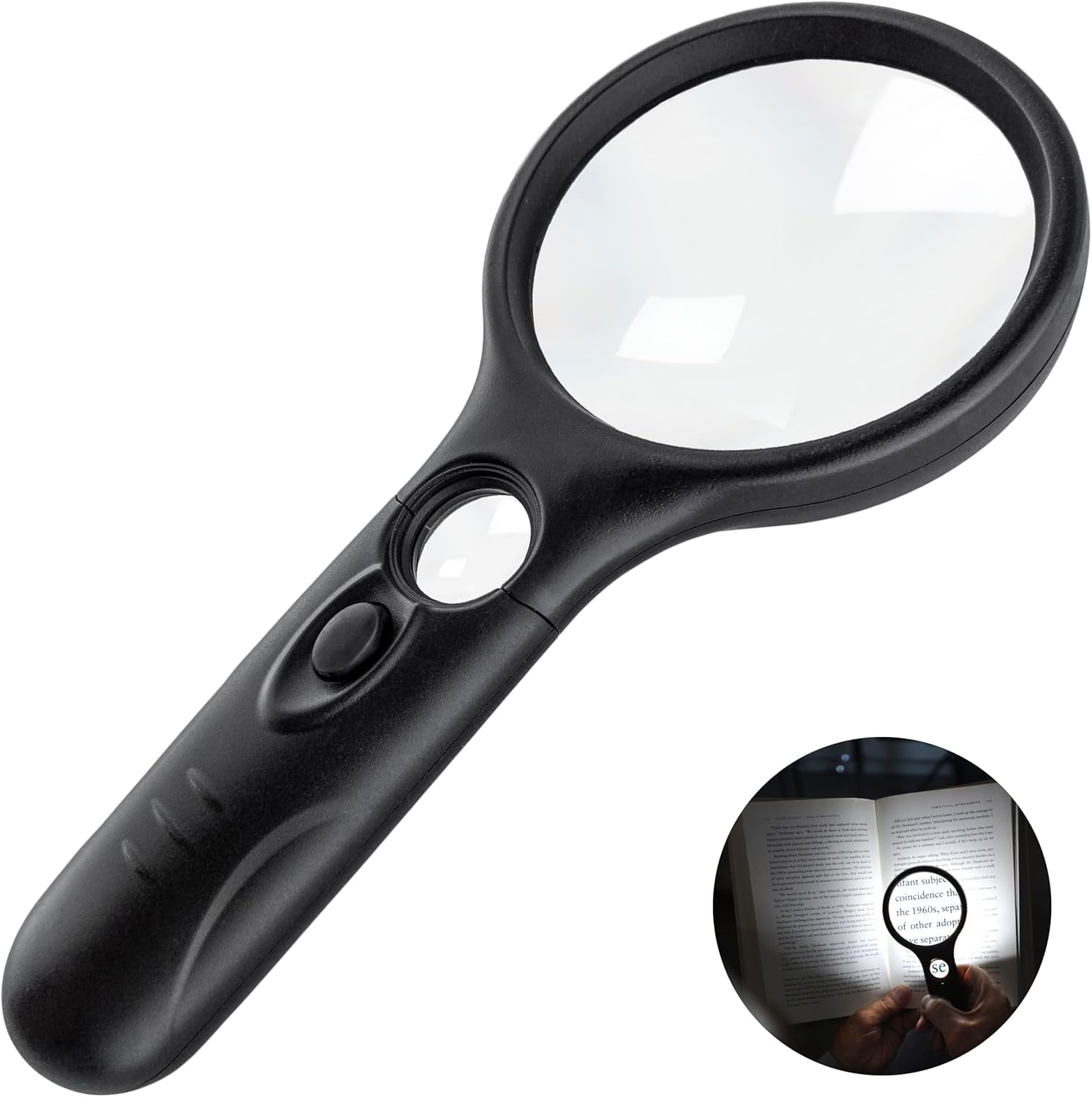 Lighted Magnifying Glass 3X 45x Magnifier Lens,Handheld Magnifying ...