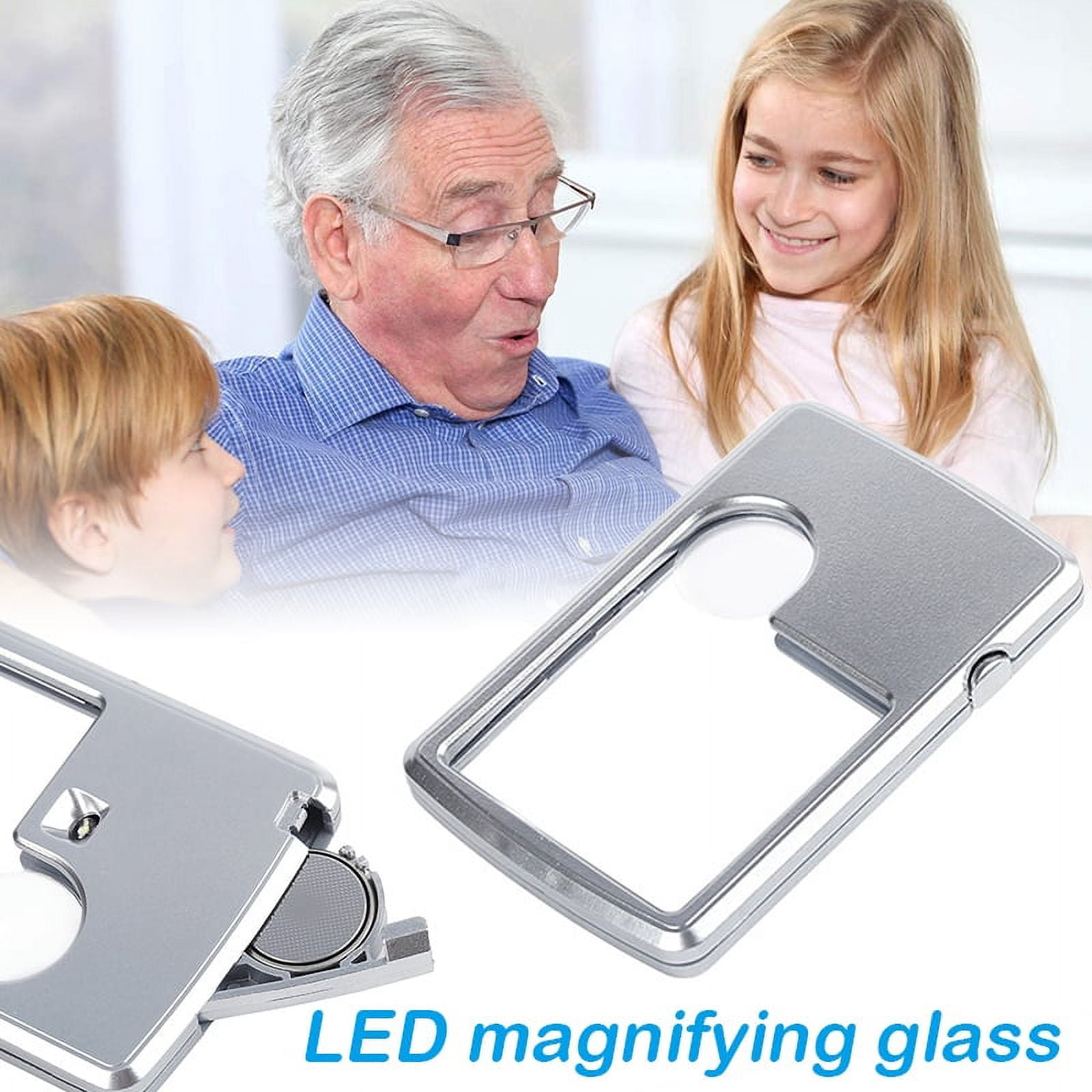 Lighted Magnifying Glass 6X Handheld Reading Magnifier Glass with LED ...