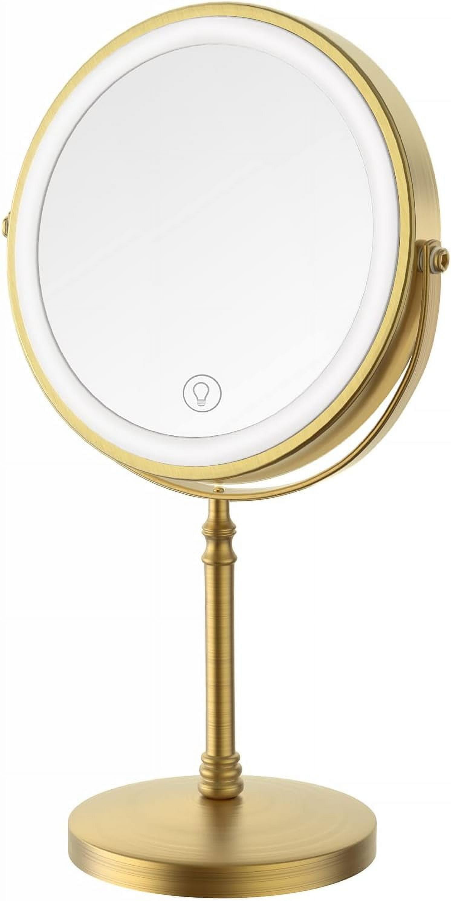 Lighted Makeup Mirror, 3000 mAh Rechargeable Double Sided Magnifying ...