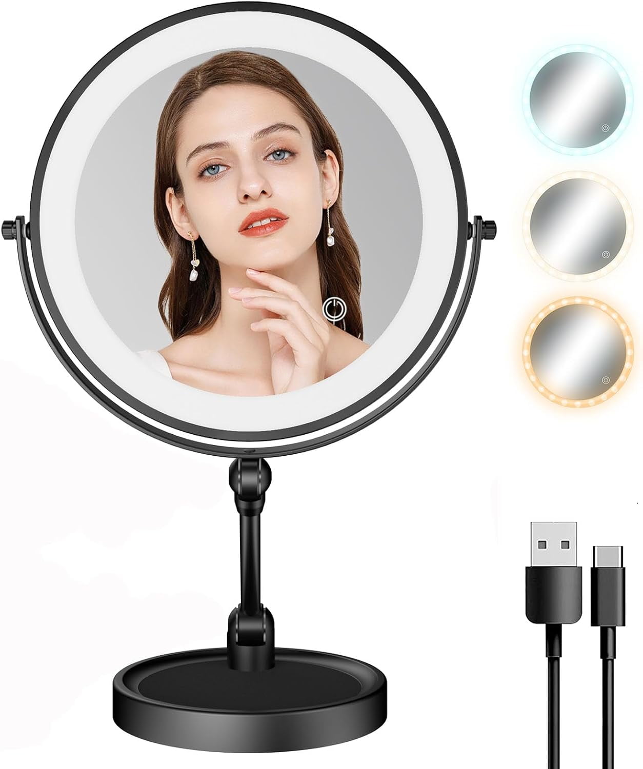 Lighted Makeup Mirror [Brightness Enhanced Version], Real 3000mah ...