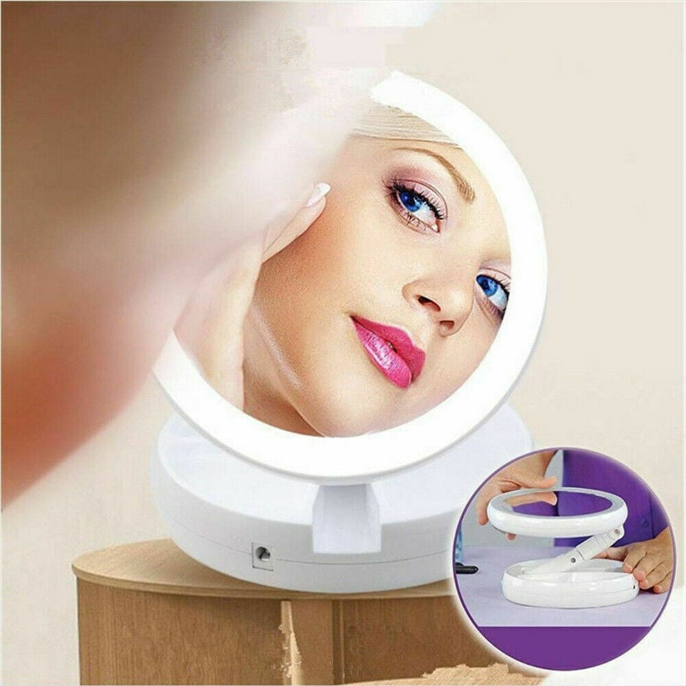 Lighted Makeup Mirror,Double Sided 10X Magnifying Mirror,Vanity Mirror ...