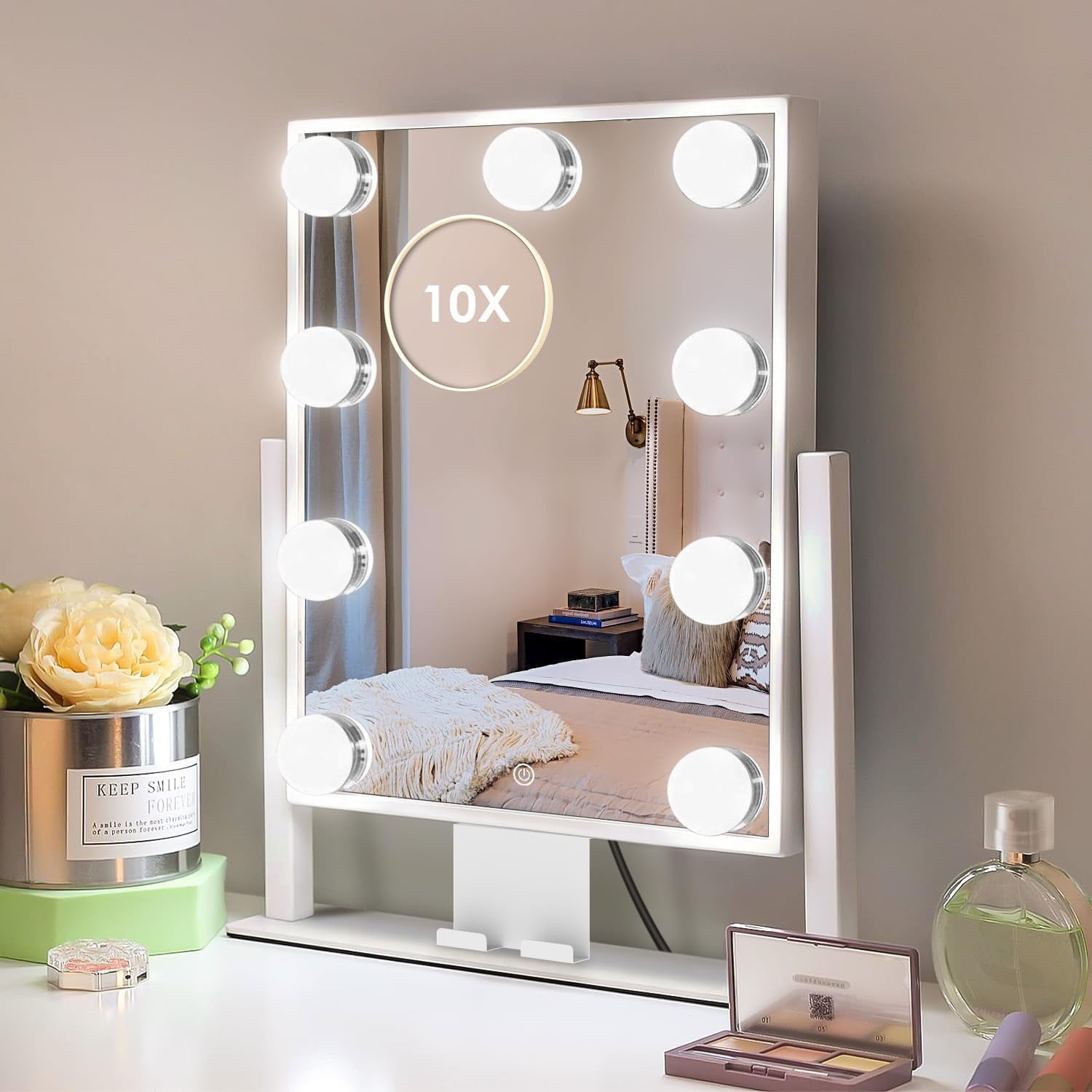 Lighted Makeup Mirror, Hollywood Vanity Mirror with Lights, Three Color ...