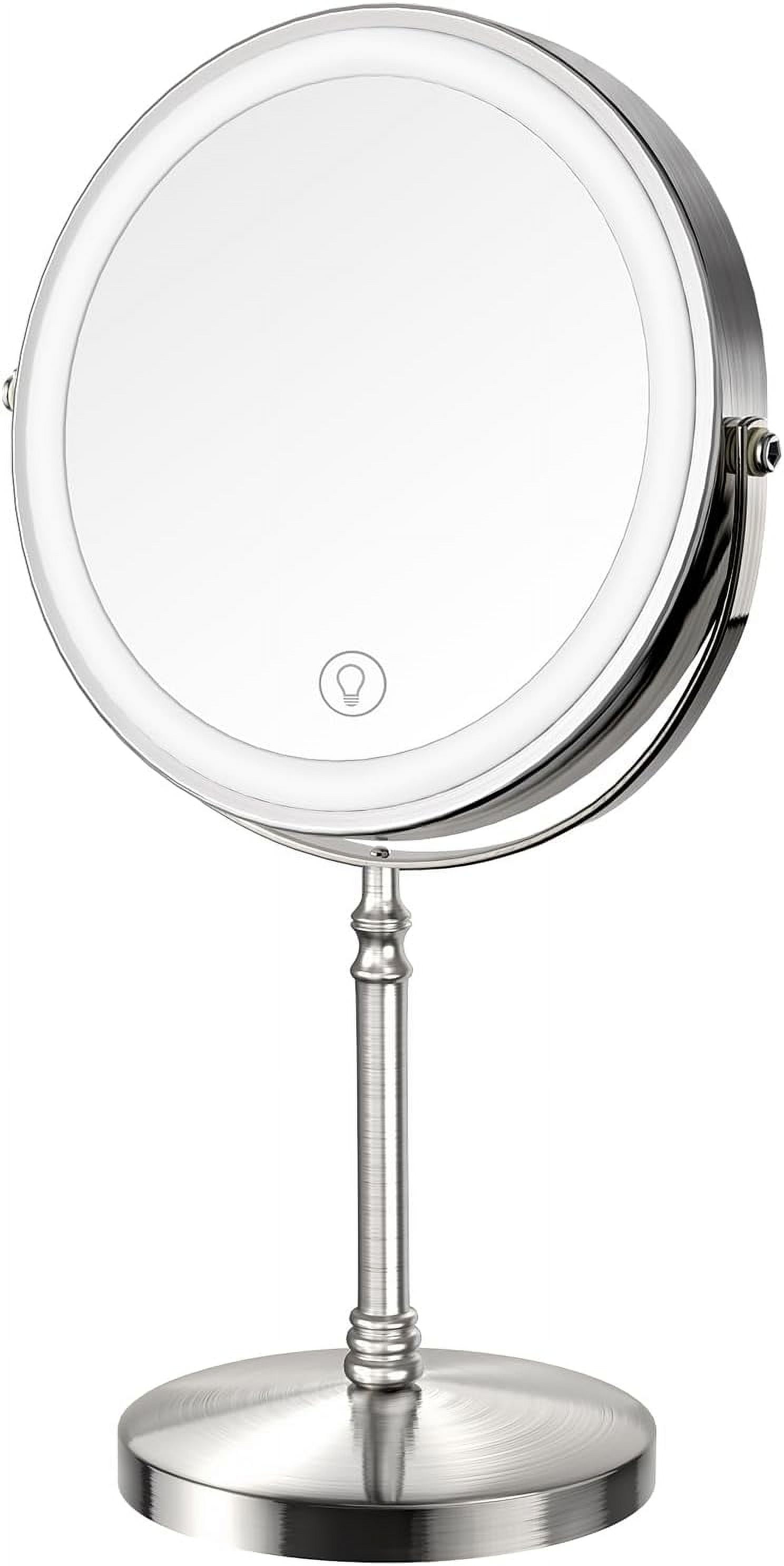 Lighted Makeup Mirror, Rechargeable Double Sided Magnifying Vanity ...