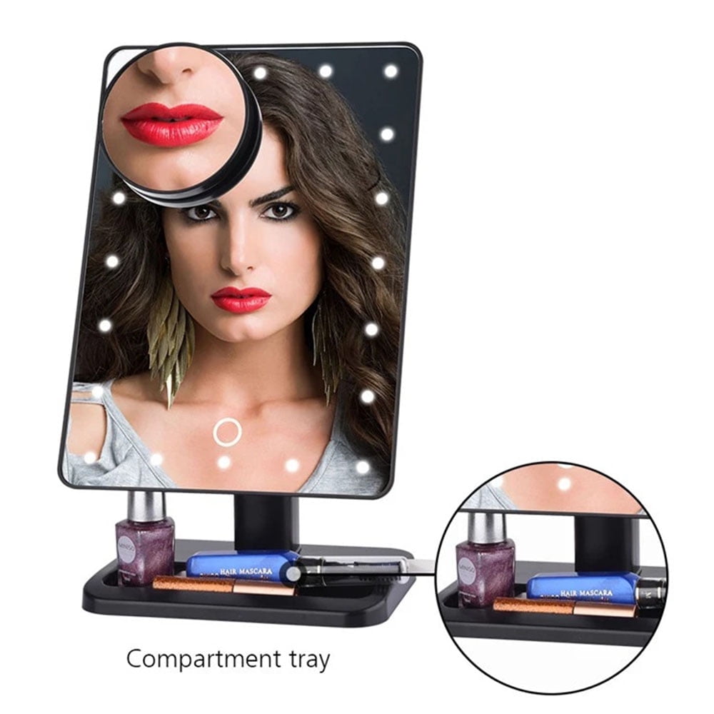 Lighted Makeup Mirror, Vanity Mirror with Bluetooth, 180° Rotation ...