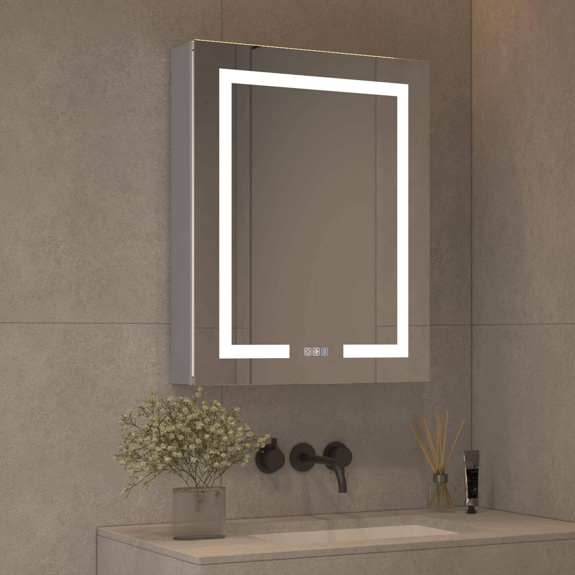 Lighted Medicine Cabinet 24 X 30 Inch, Recessed Or Surface Led Medicine ...