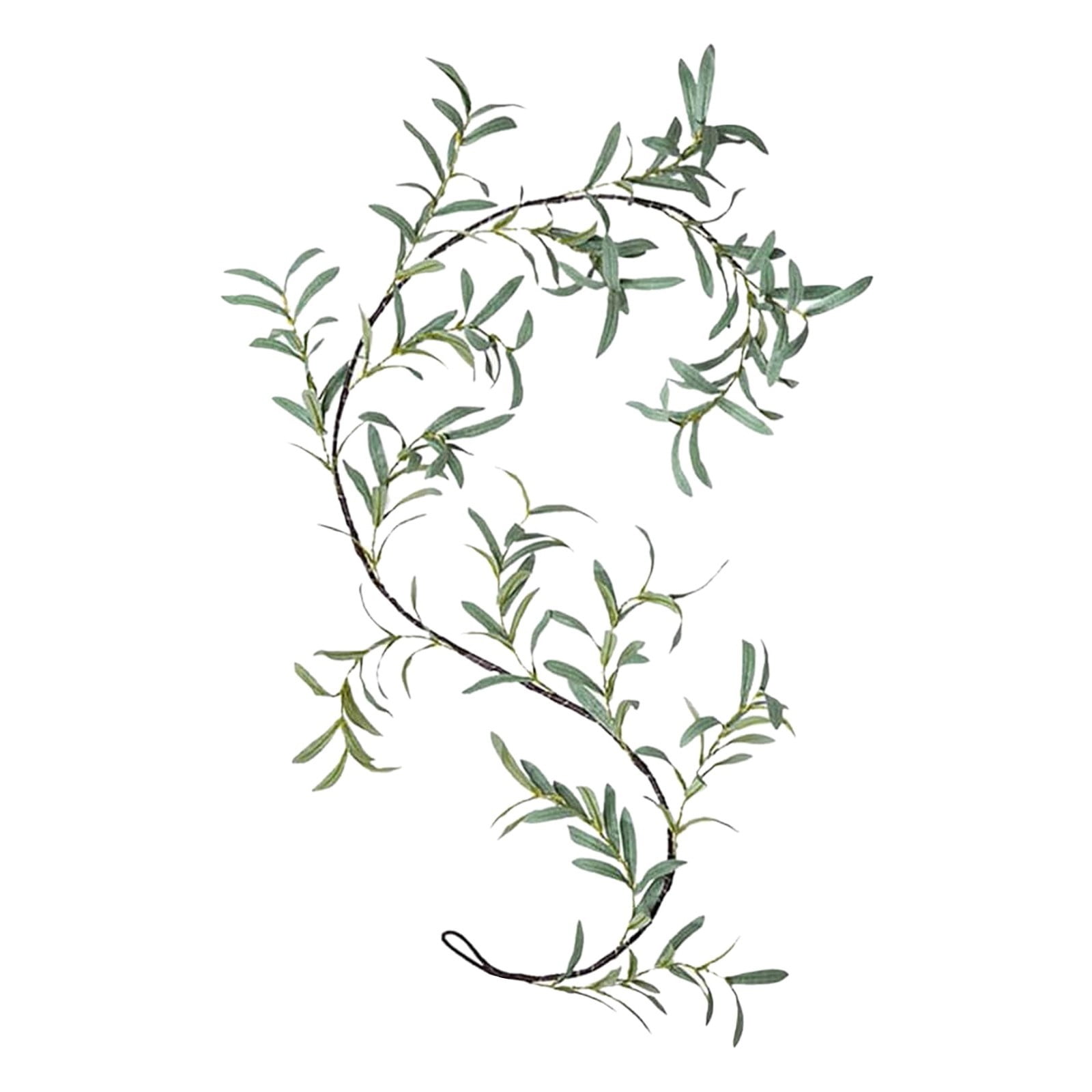 Lighted Olive Garland, Ongmies Artificial Greenery Twig Vine Lights ...