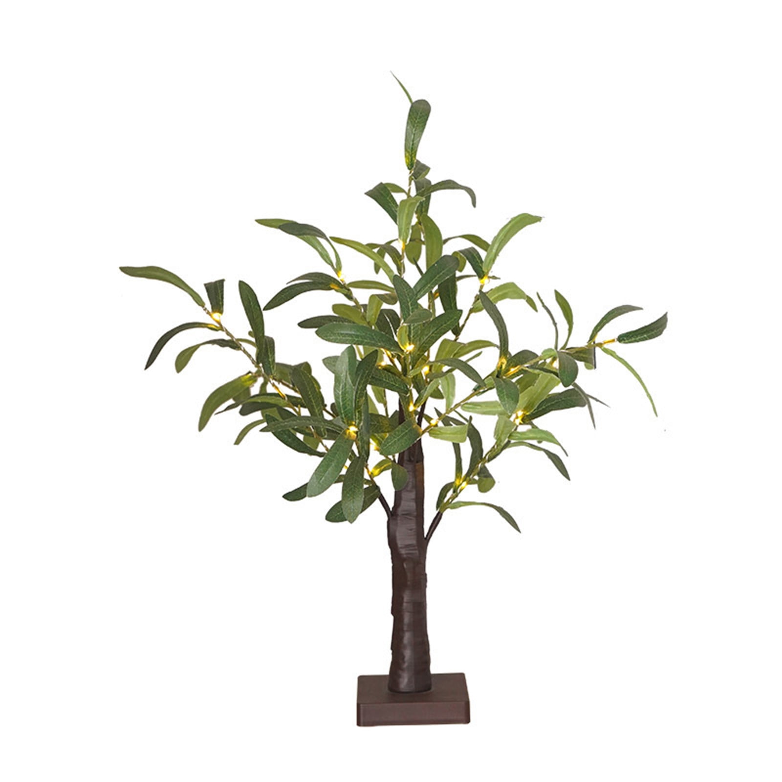 Lighted Olive Tree, 21.6'' Light Up Artificial Olive Tree Indoor, 30 ...
