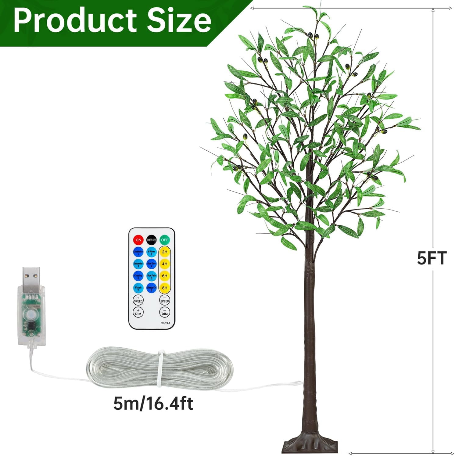 Lighted Olive Trees Artificial 5ft 90 LED Lights for Decoration Inside ...