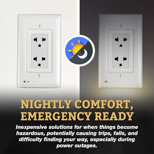 Lighted Outlet Cover Plate, Wall Outlet Cover with Light for Power ...