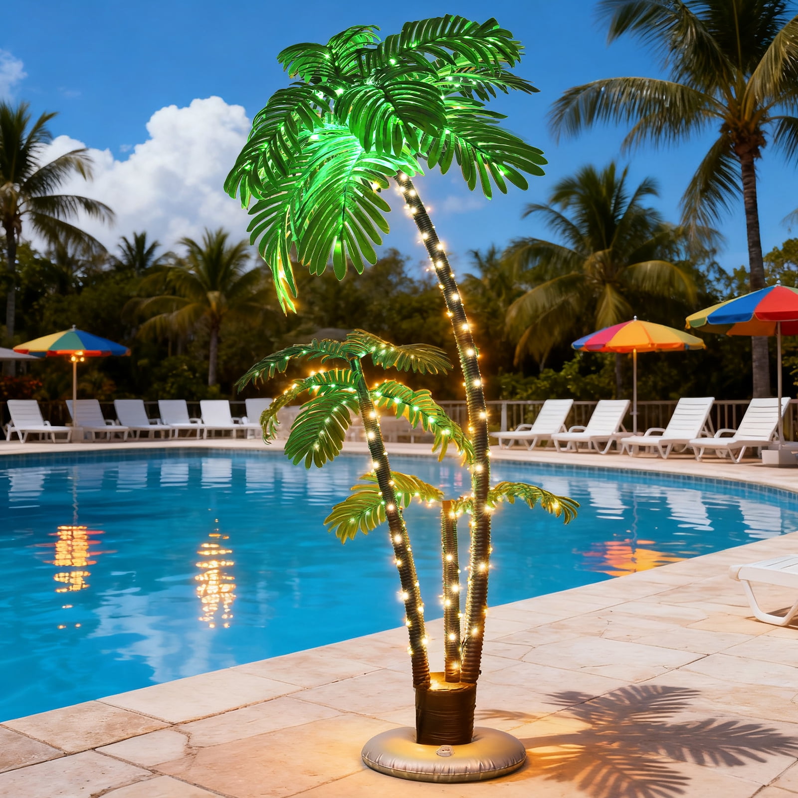 6 FT Palm Tree Artificial Trees in Tropical for Bar Outdoor Christmas ...