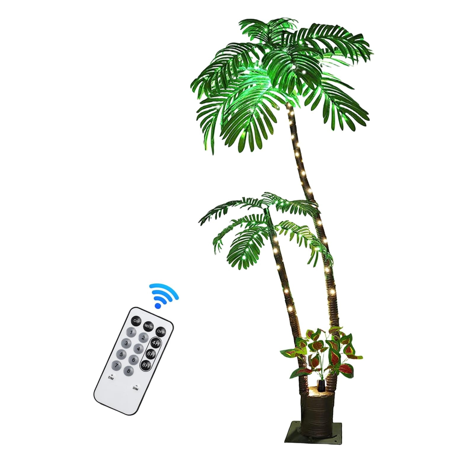 Lighted Palm Trees for Outside Patio, Artificial Palm Tree 6Ft LED ...