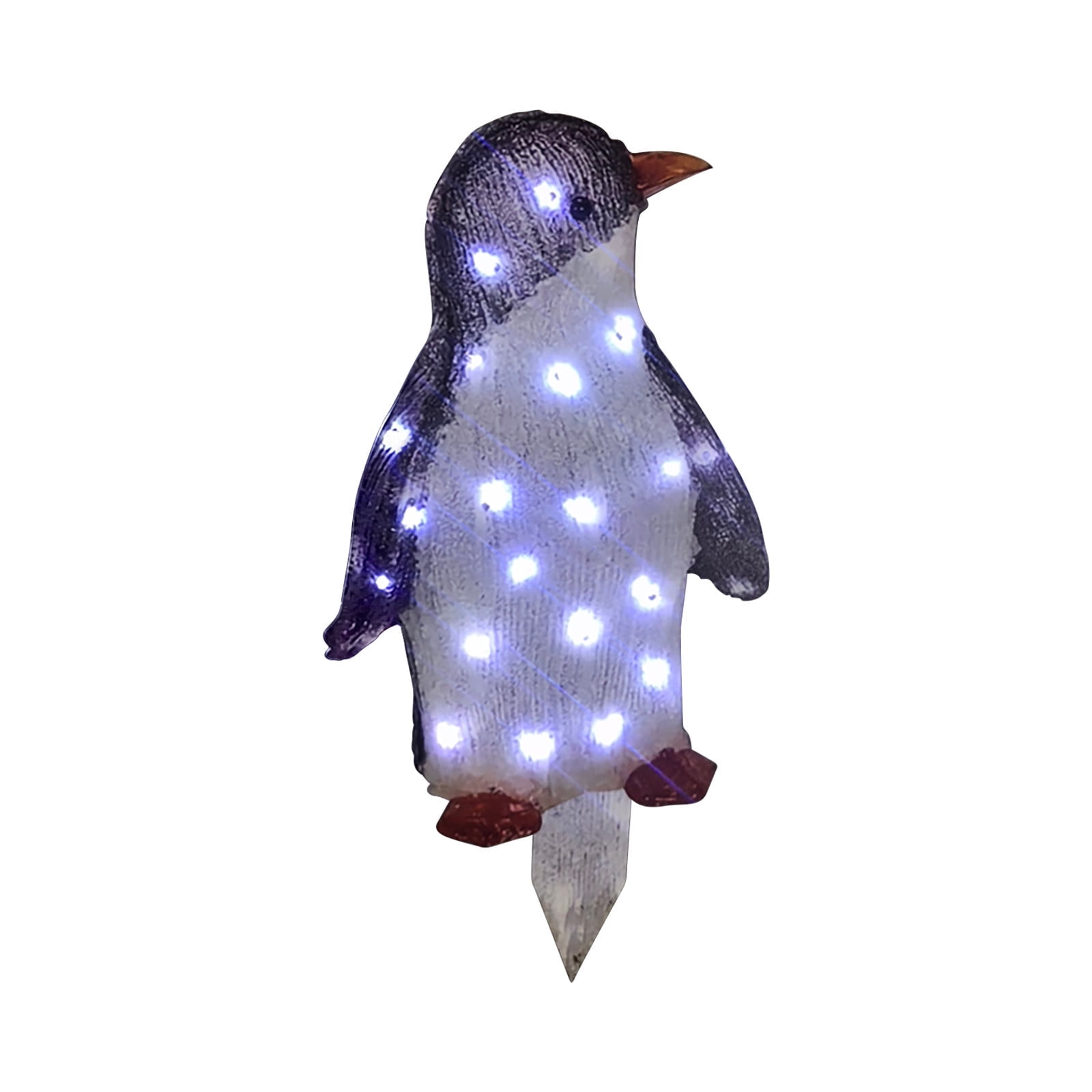 Lighted Penguin Outdoor Yard, Glittered Penguin With Battery Lighted ...