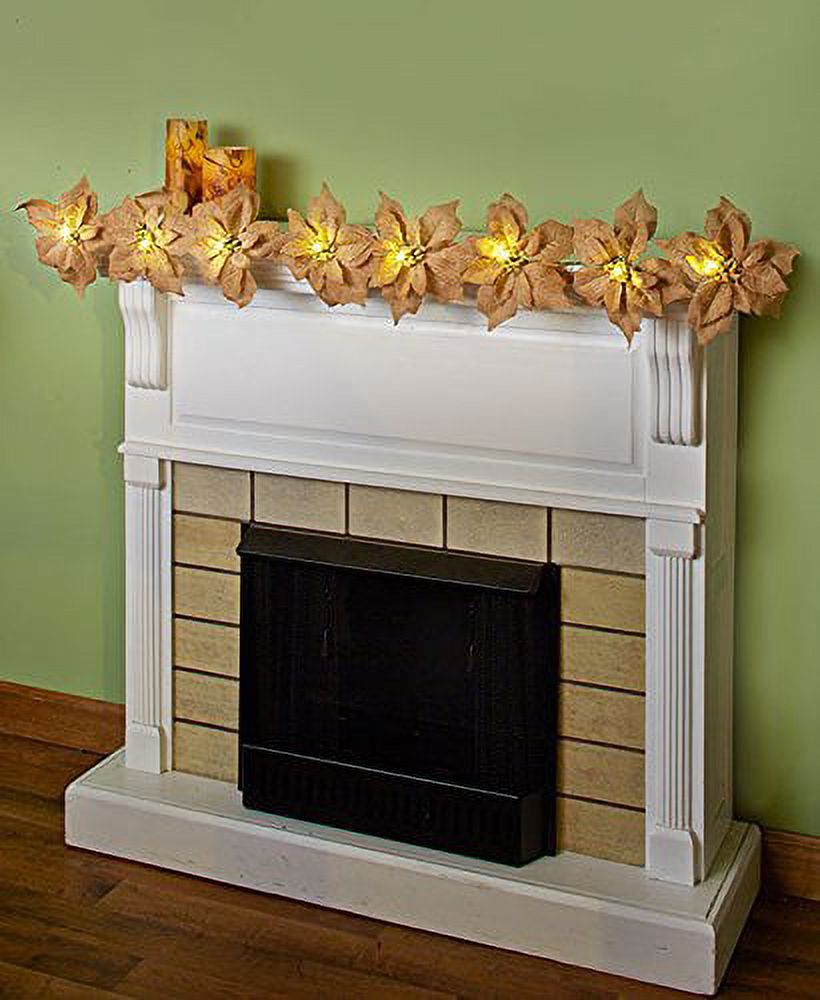 Lighted Poinsettia Garland (Natural) - Walmart.com