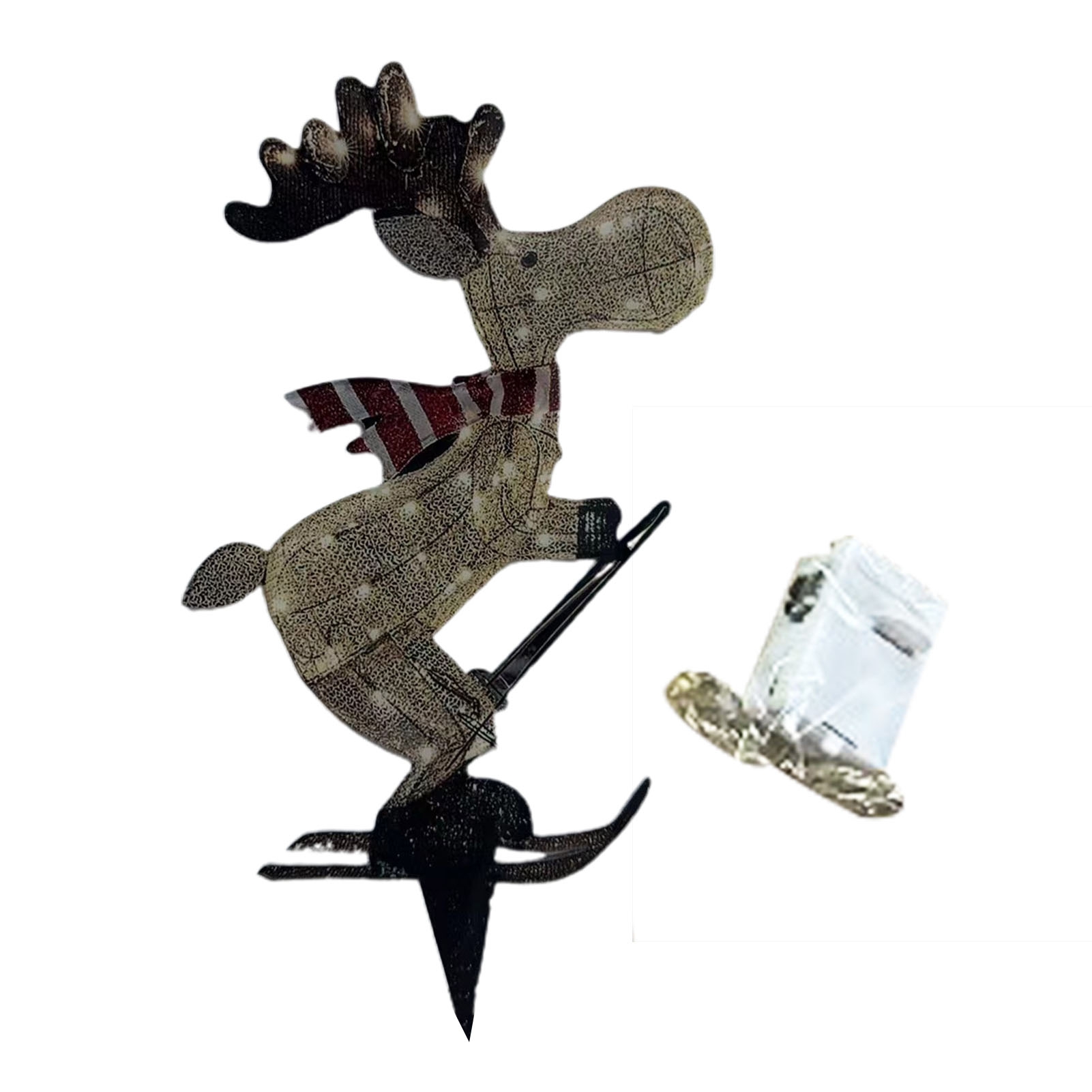 Lighted Reindeer Ornaments Glowing Ski Deer Statue with LED Lights ...
