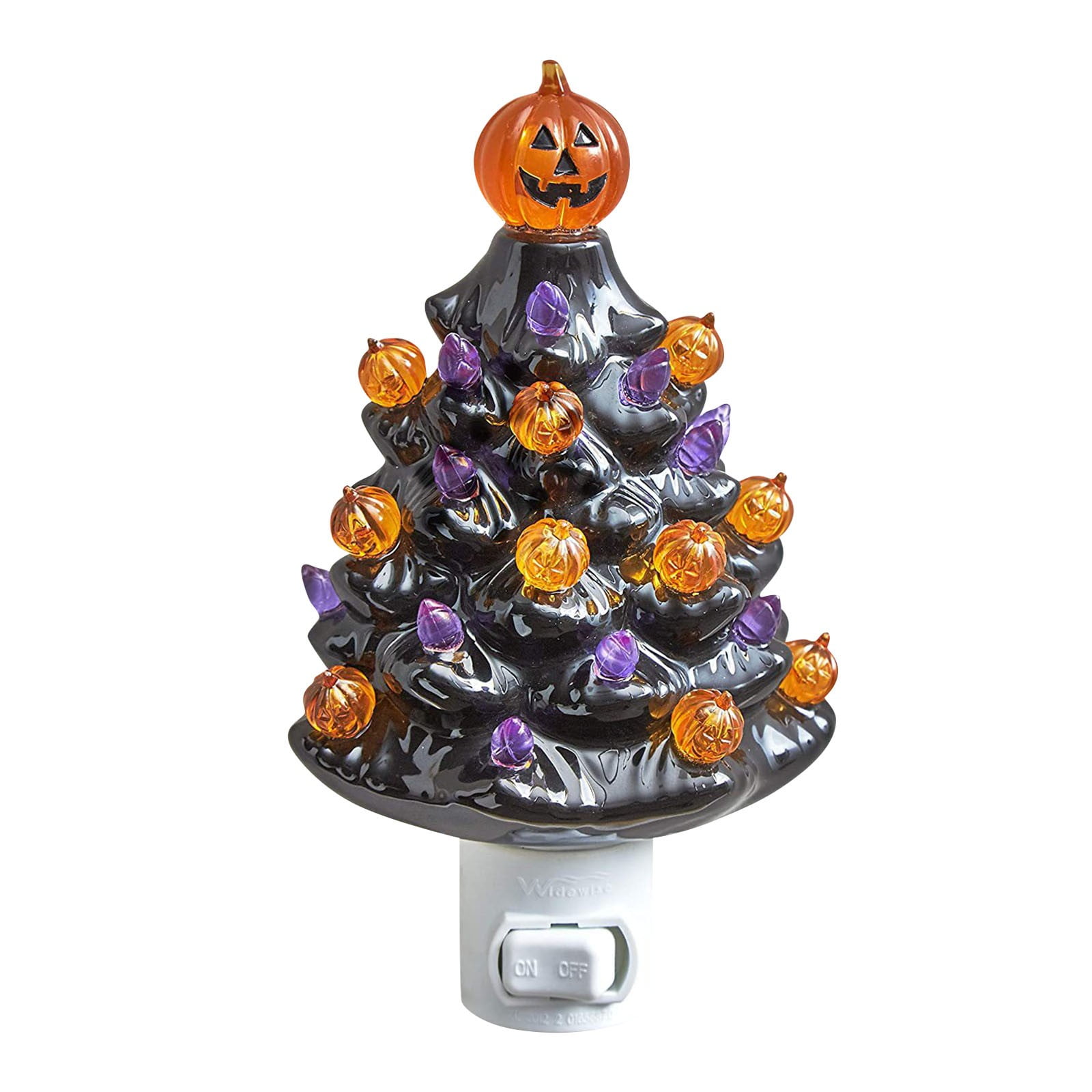 Lighted Resin Halloween Tree Battery Powered Tabletop Decor, Halloween ...