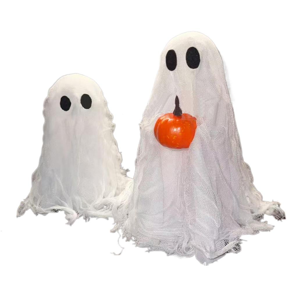 Lighted Sherpa Ghosts with Pumpkin Halloween Decorations Spooky Ghosts ...