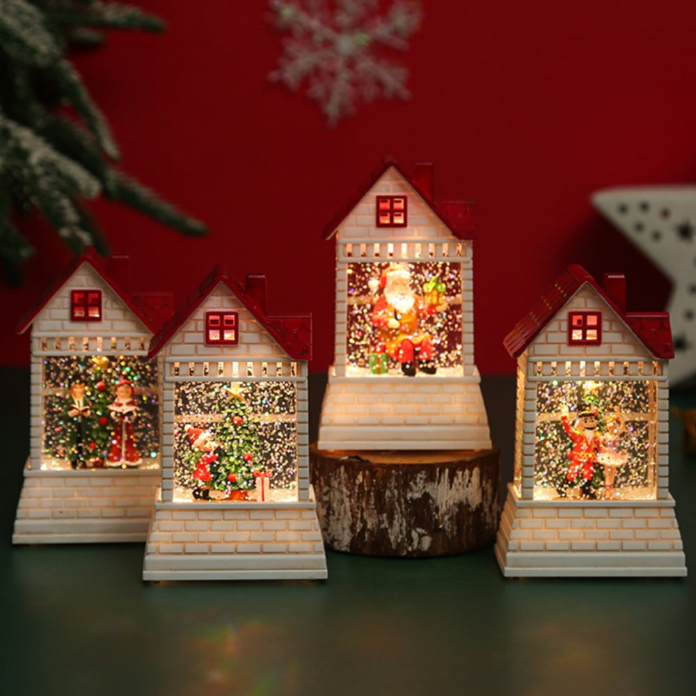 Lighted Snow Globe Christmas House, Christmas Snow Globe Lantern ...