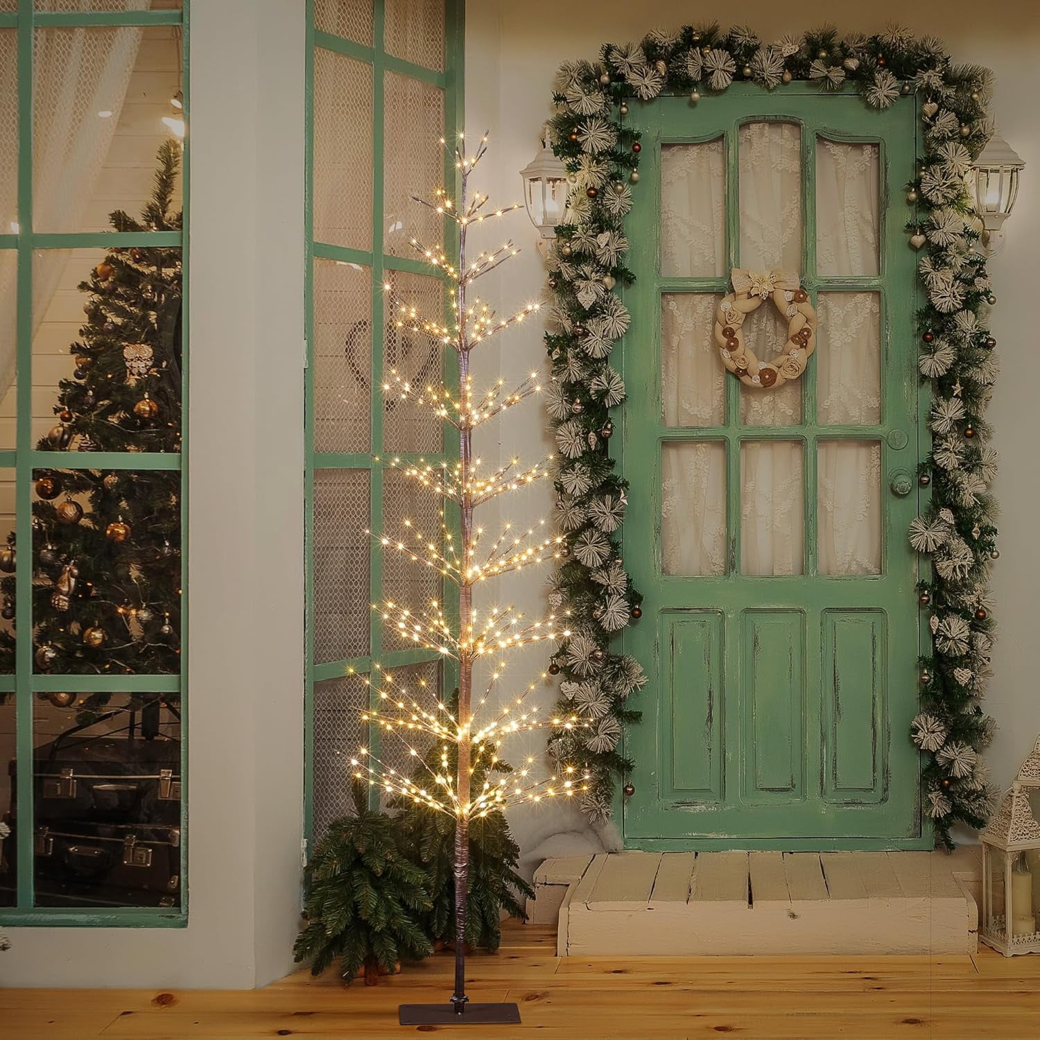 Lighted Twig Tree with Fairy Lights 6FT 562 LED Artificial Tree for ...