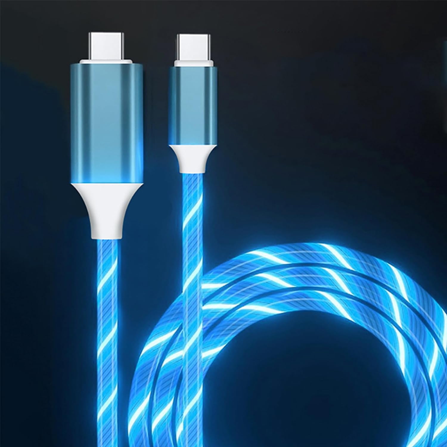 Lighted USB C to USB C Cable, 3A LED Light Up USB C Fast Charge Cord ...
