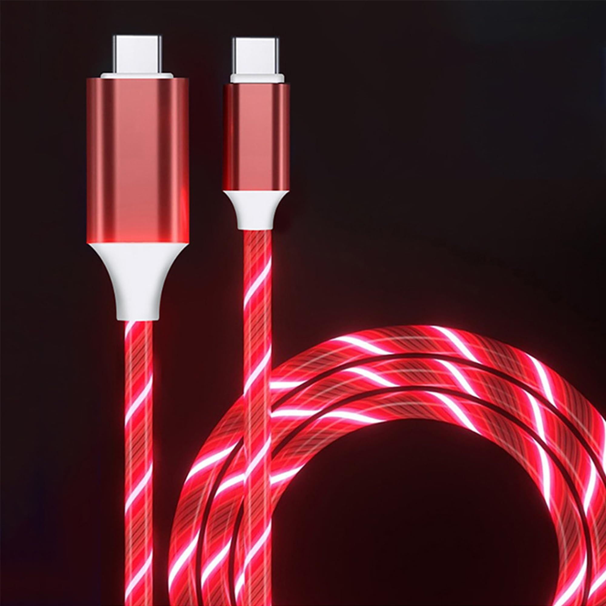 Lighted USB C to USB C Cable, 3A LED Light Up USB C Fast Charge Cord ...