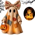Lighted Vintage Patchwork Ghost Halloween Decorations,23.62"Light Up ...