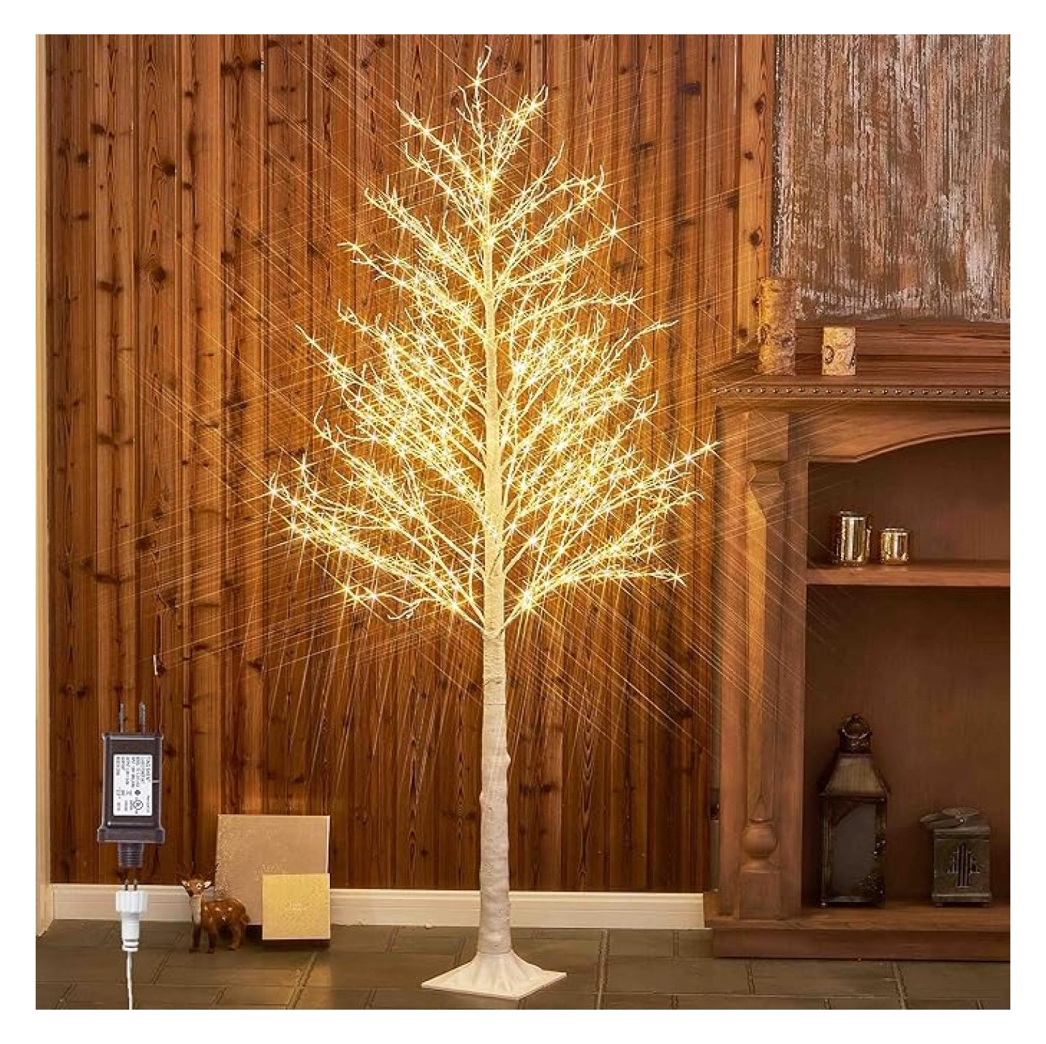 Lighted White Tree Plug in with 6FT 690 Warm White Lights, White ...