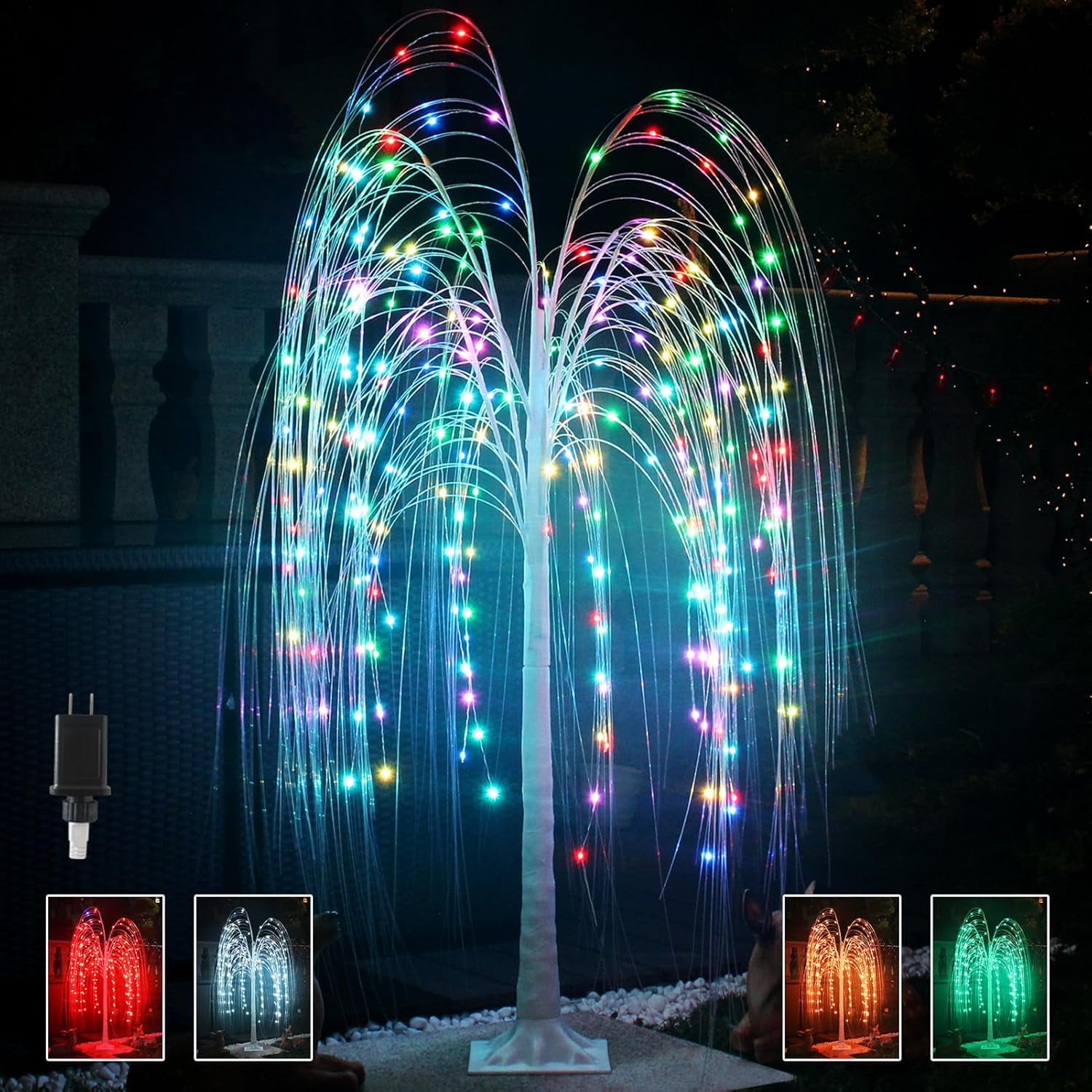 Lighted Willow Tree, 5FT 216 LED Weeping Willow Tree with Warm White ...