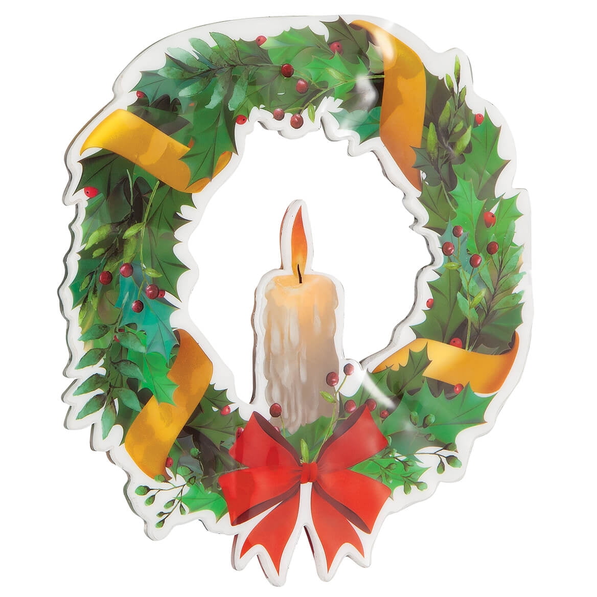 Lighted Window Cling Wreath by Holiday PeakTM - Walmart.com