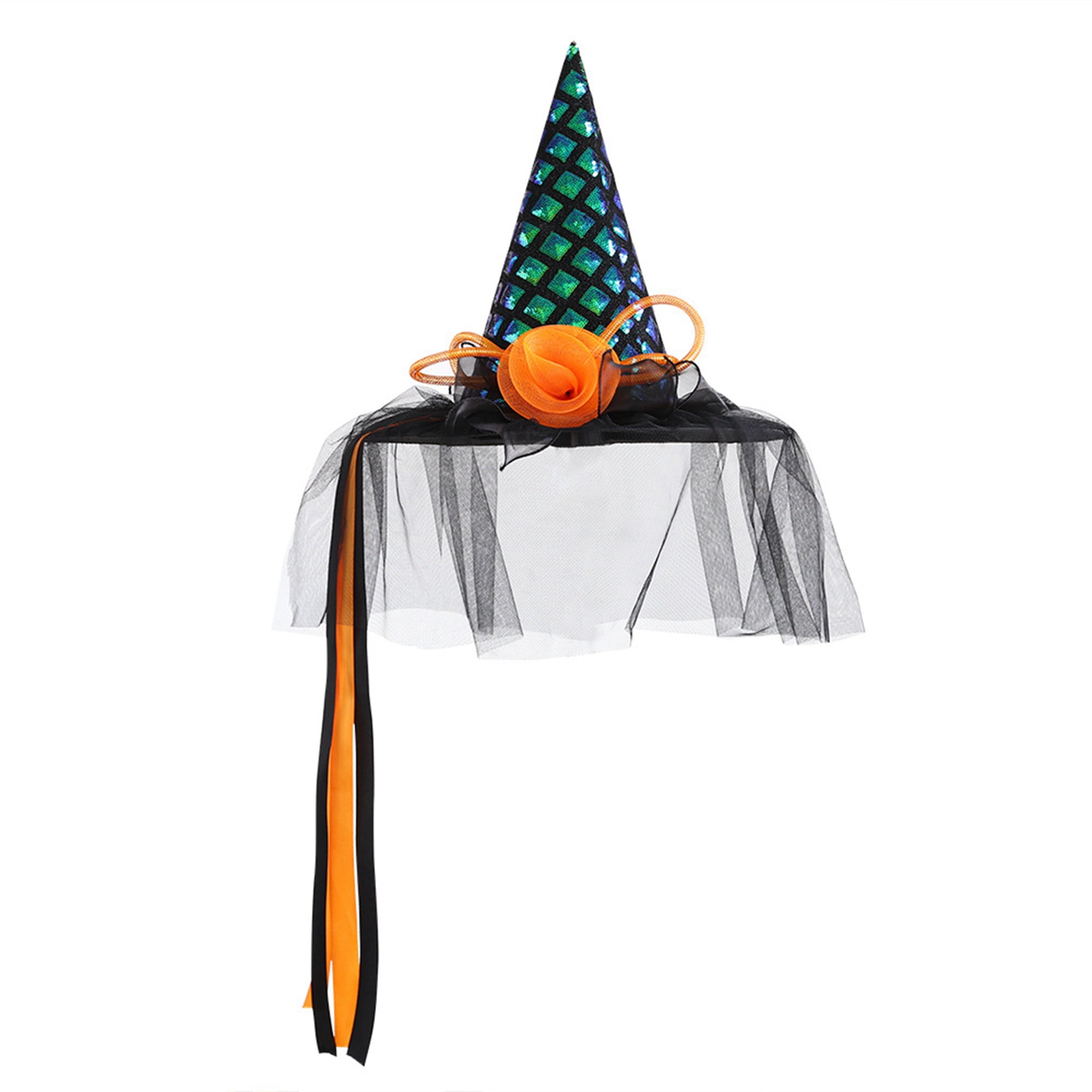 Lighted Witch Hat Halloween Wizard Hat Light up Roses Costume Fluffy ...