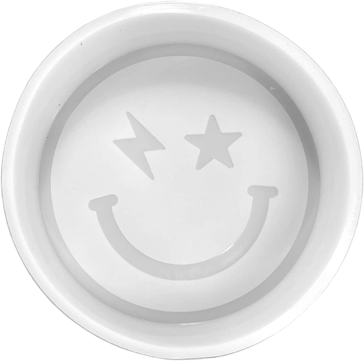 Lightening Bolt Eye Smiley Freshie Silicone Mold Size 3.75" Diameter x ...