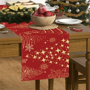 Skksst Christmas Dining Table Runner Buffalo Plaid Placemat Set Winter ...