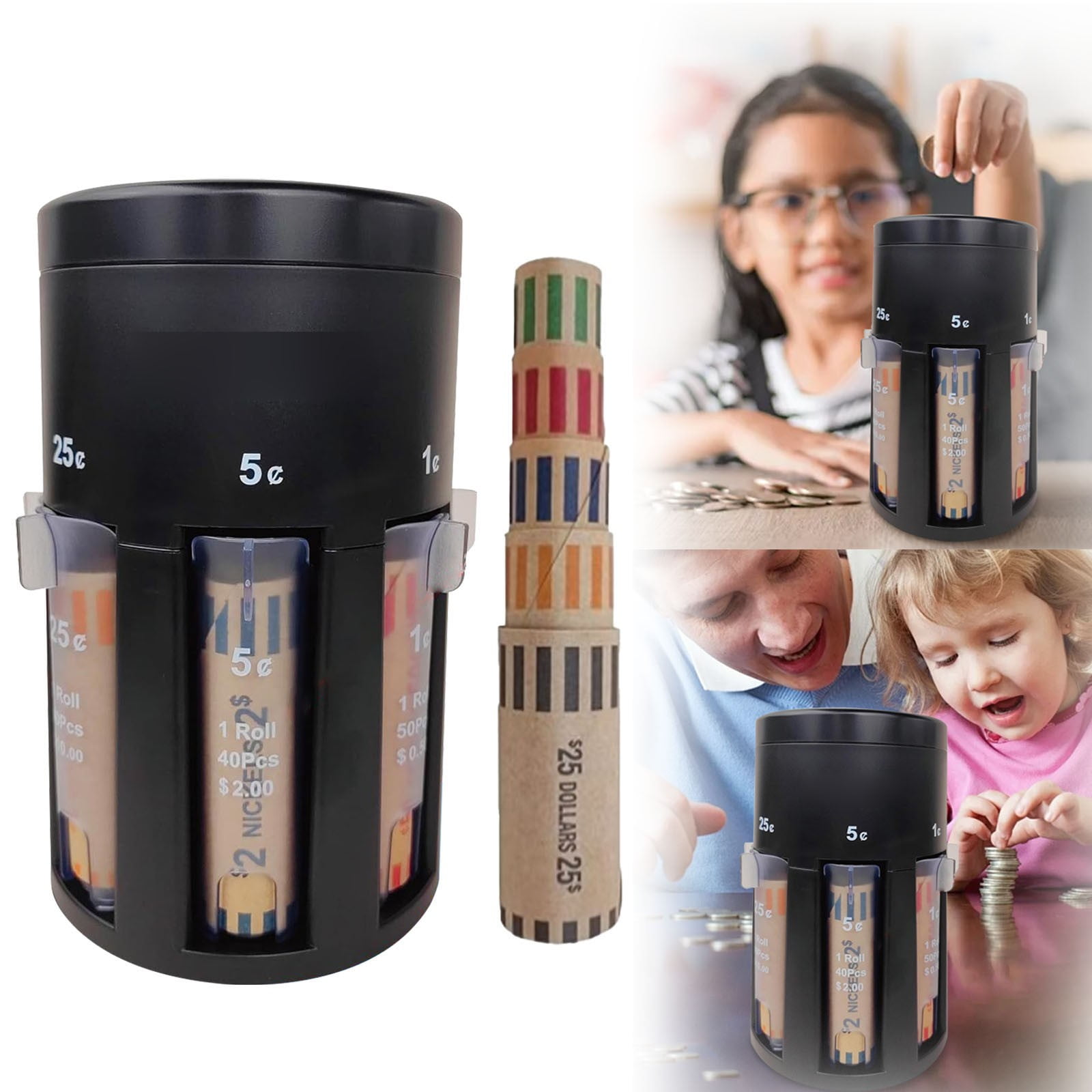 Lightening Deals! Lssam Smart Digital Coin Sorter Counter 5-in-1 ...