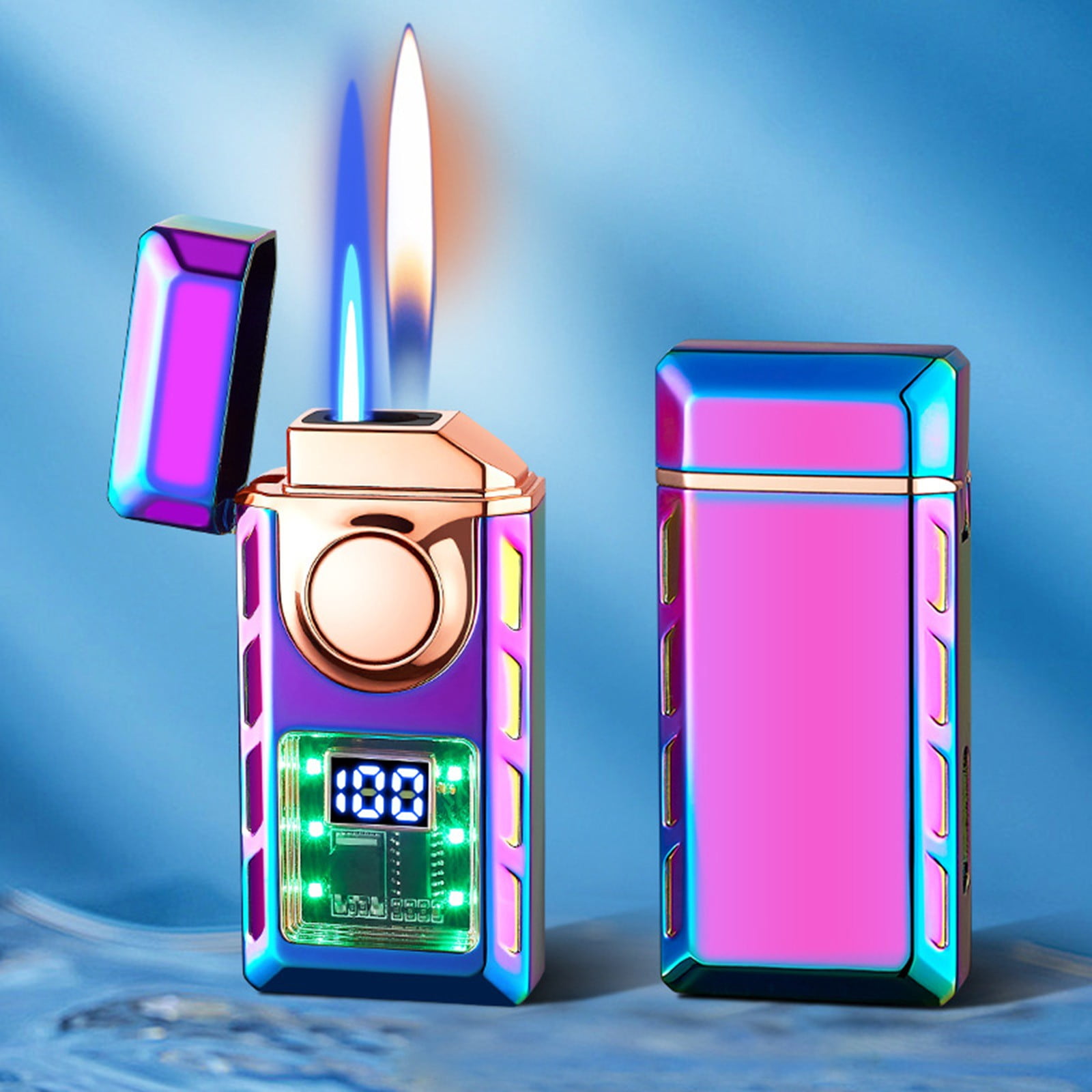 Lighter*1 Display Flame Torch Transparent Core with Led Display ...