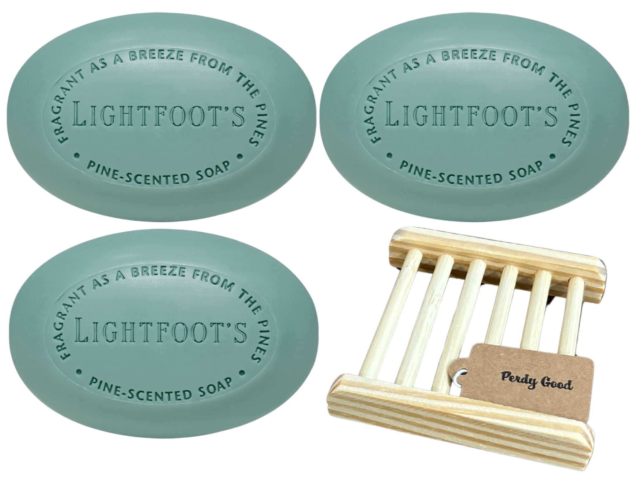Perdy Good Lightfoot's Natural Pine Scented Soap for Men, 3 Bars with ...