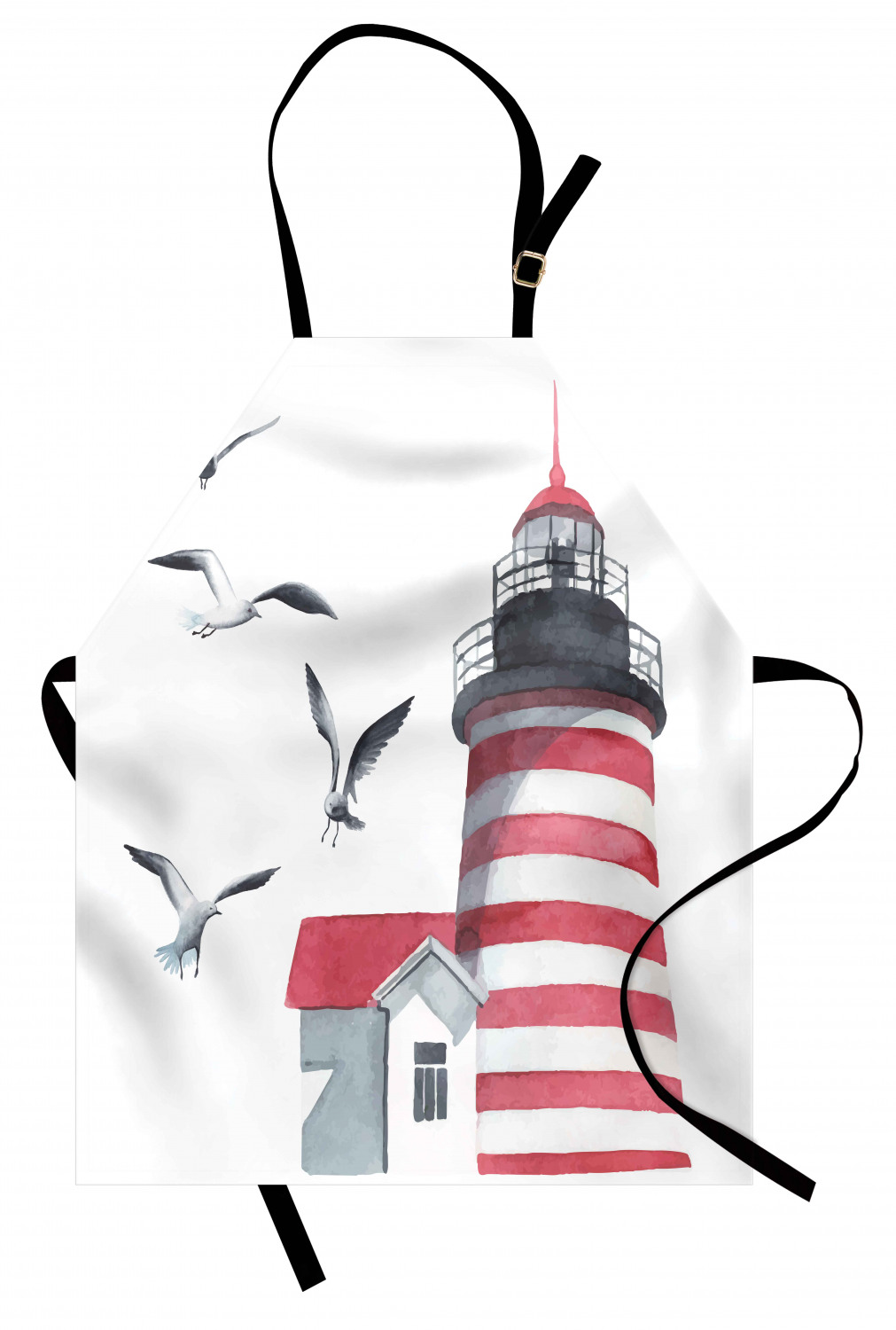 Lighthouse Apron Lighthouse and Seagulls on the Beach Navigational Aid ...