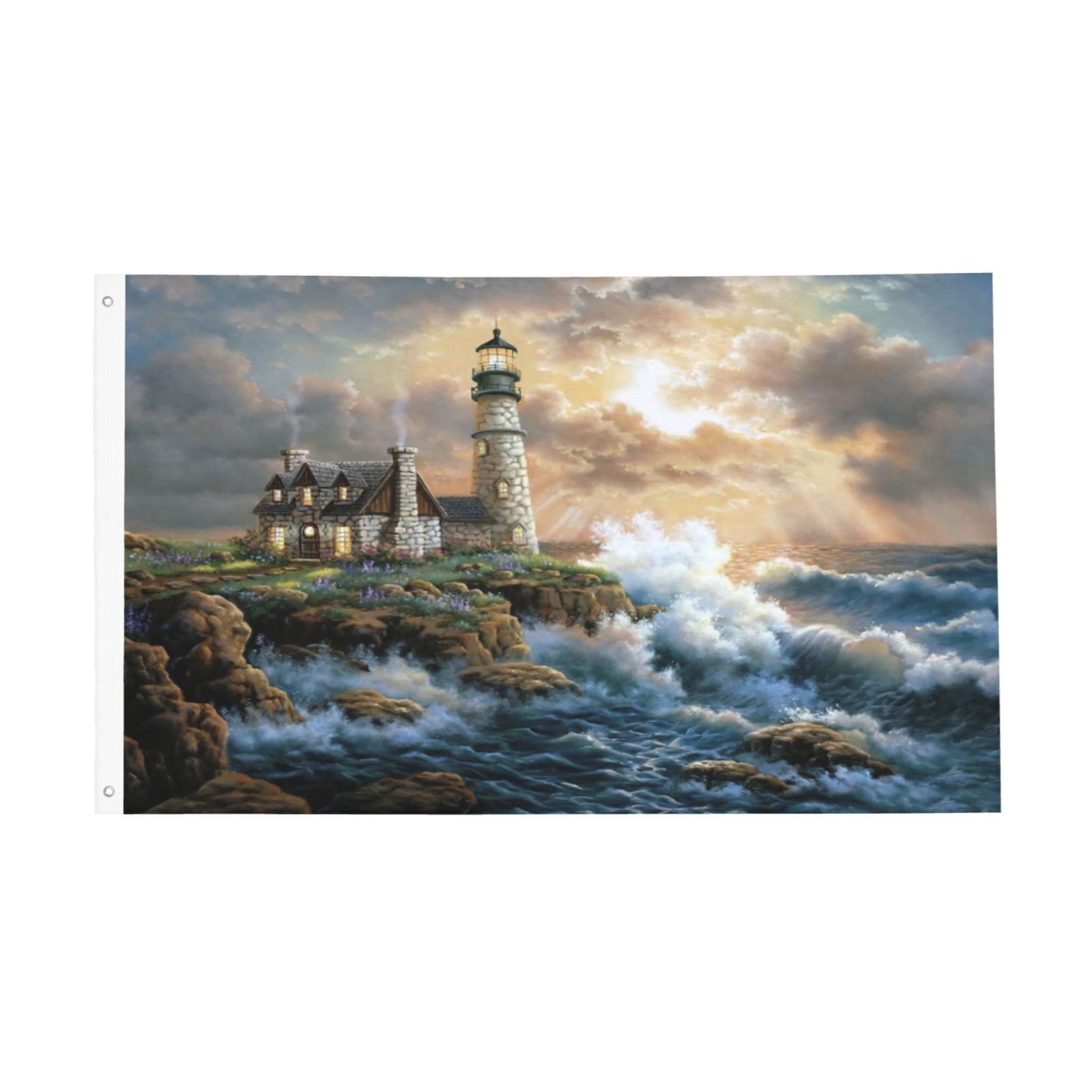 Lighthouse Art Flag 3x5 Ft Outdoor Indoor With Grommet Garden Yard ...